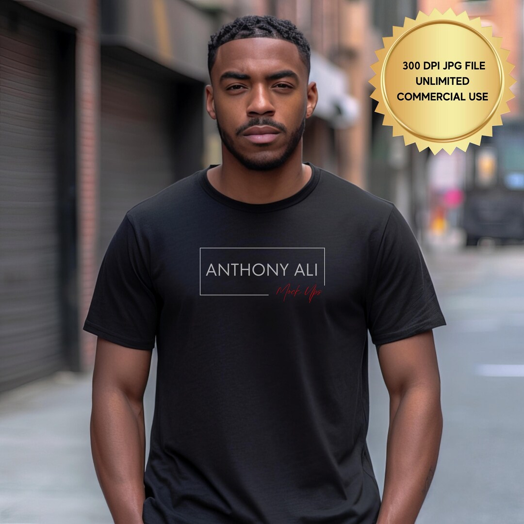 Gildan 64000 Mockup, Black, Mens Mockup, Black Model Mockup, Gildan ...