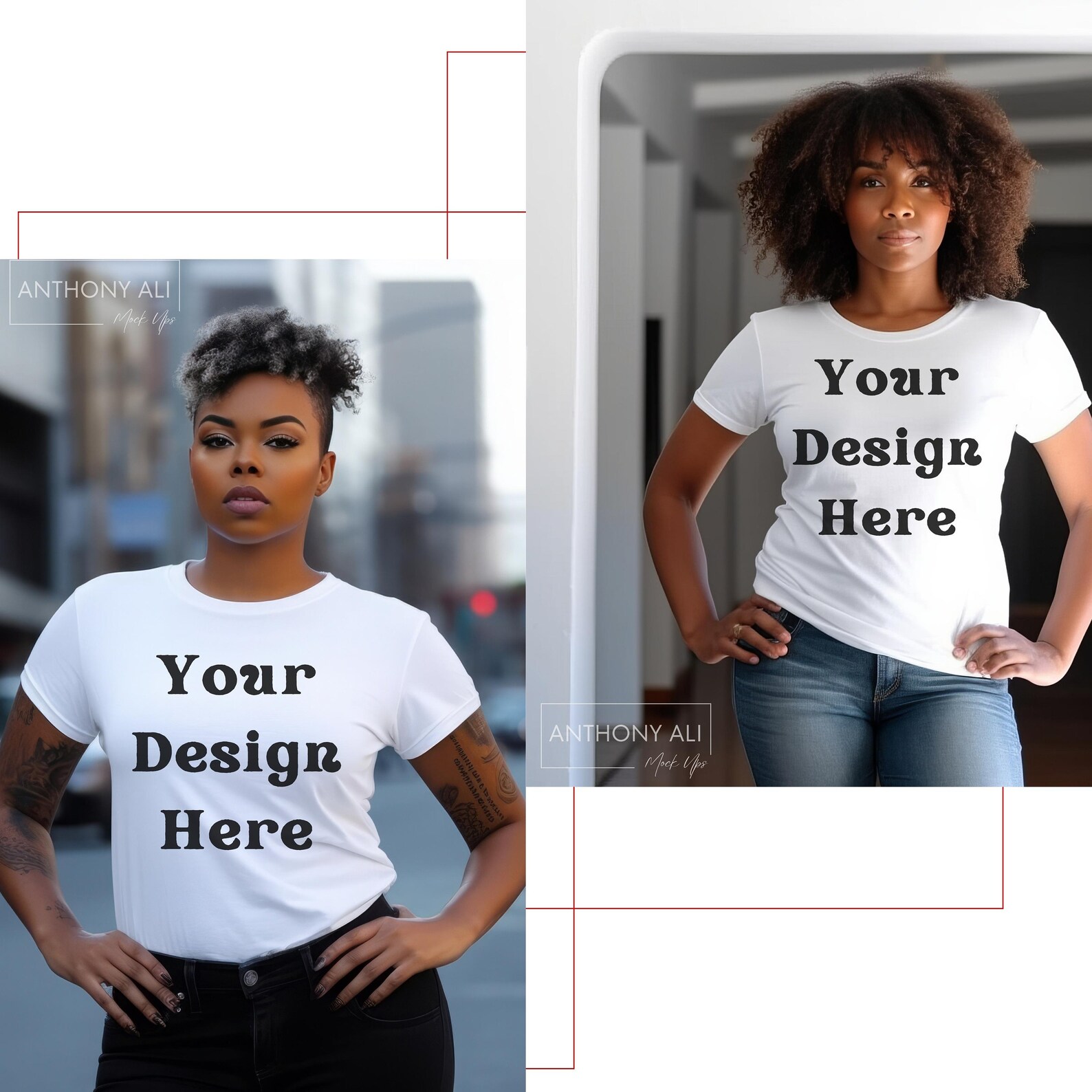 Gildan 5000 Mockup White Gildan 5000 Mockup Bundle Black Model Mockup ...