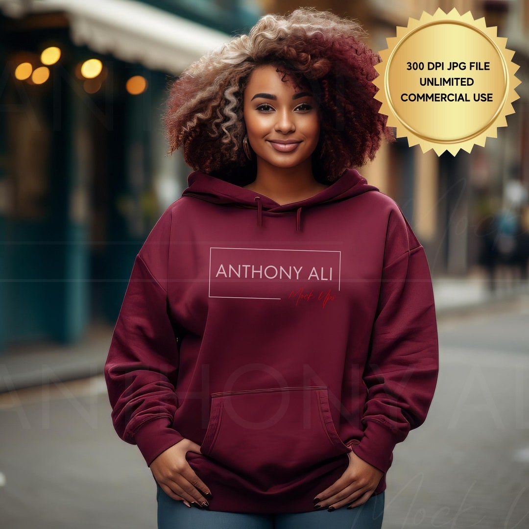 Gildan 18500 Mockup, Hoodie Mockup, Black Woman Mockup, Fall Mock ...