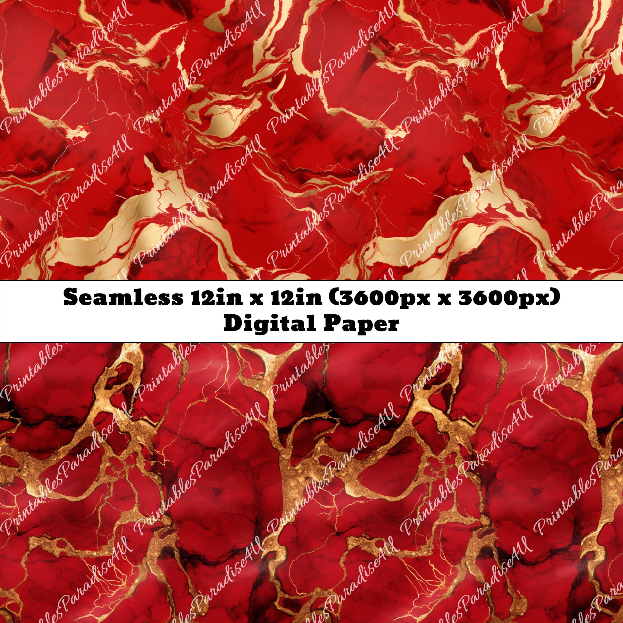 Red and Gold Digital Paper Set - Stencils, Digital Paper, Red and Gold ...