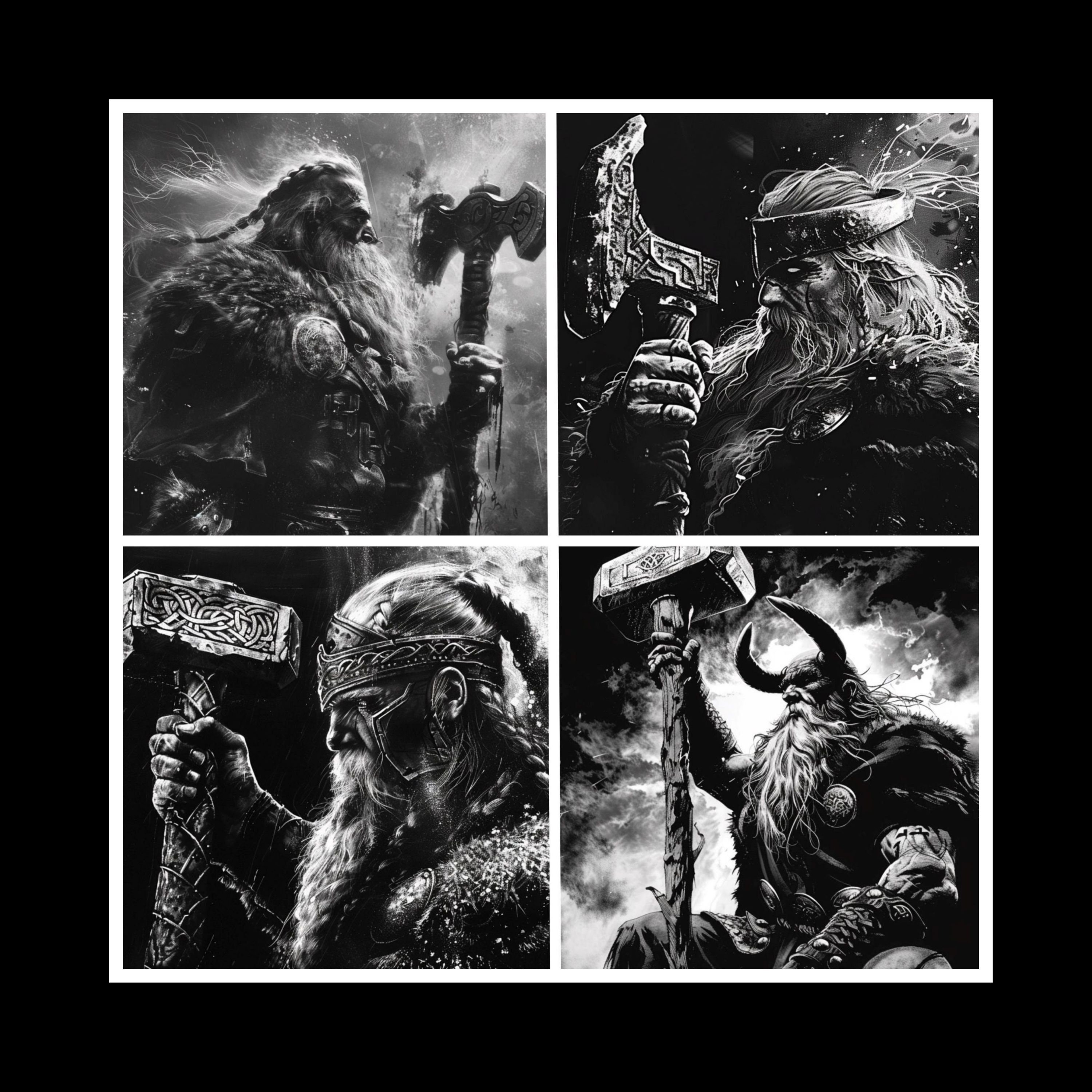Odin Holding Thor's Hammer: Norse God AI Art Print (digital Download ...