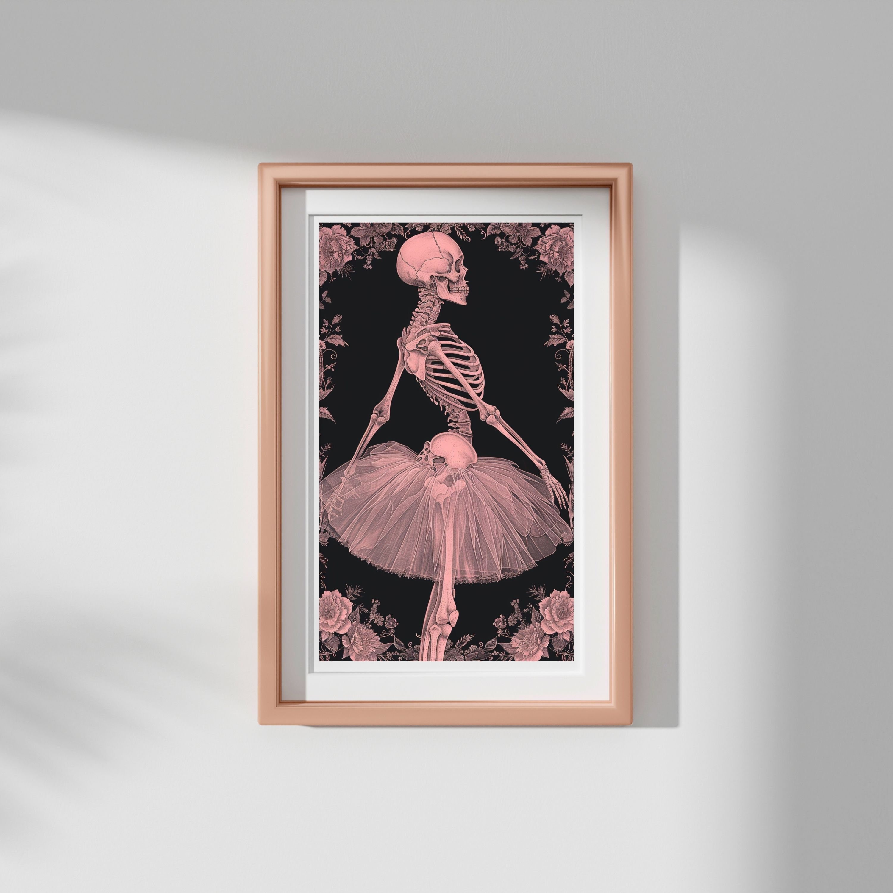 Ballerina Skeleton Dancing Poster Instant Download , Ai Printable ...