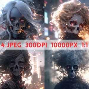 AI Digital Horrorful Deformed Face Girl Poster, High Dynamic Range ...