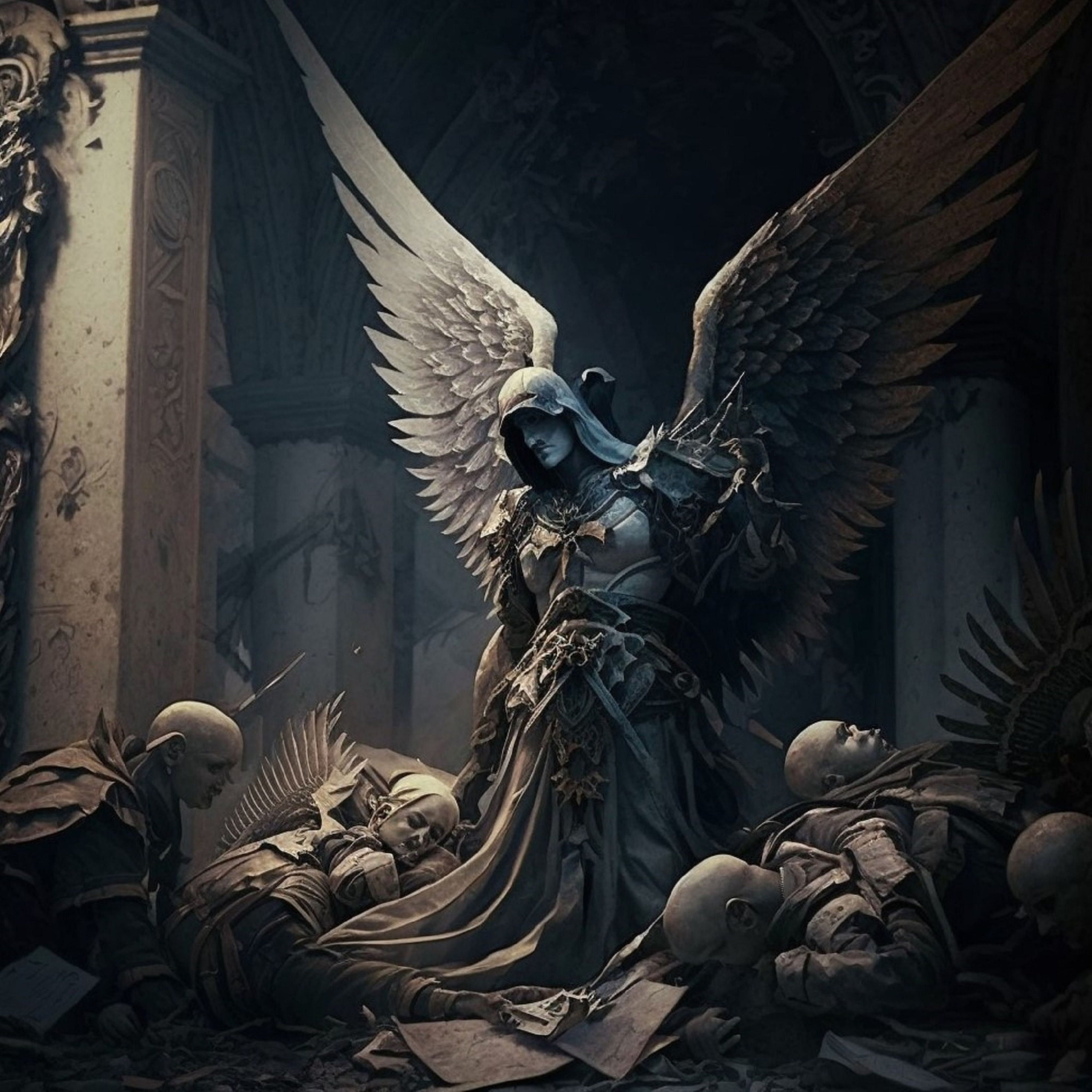 Medieval Angel of Death Medieval War Scene Living Dead - Etsy