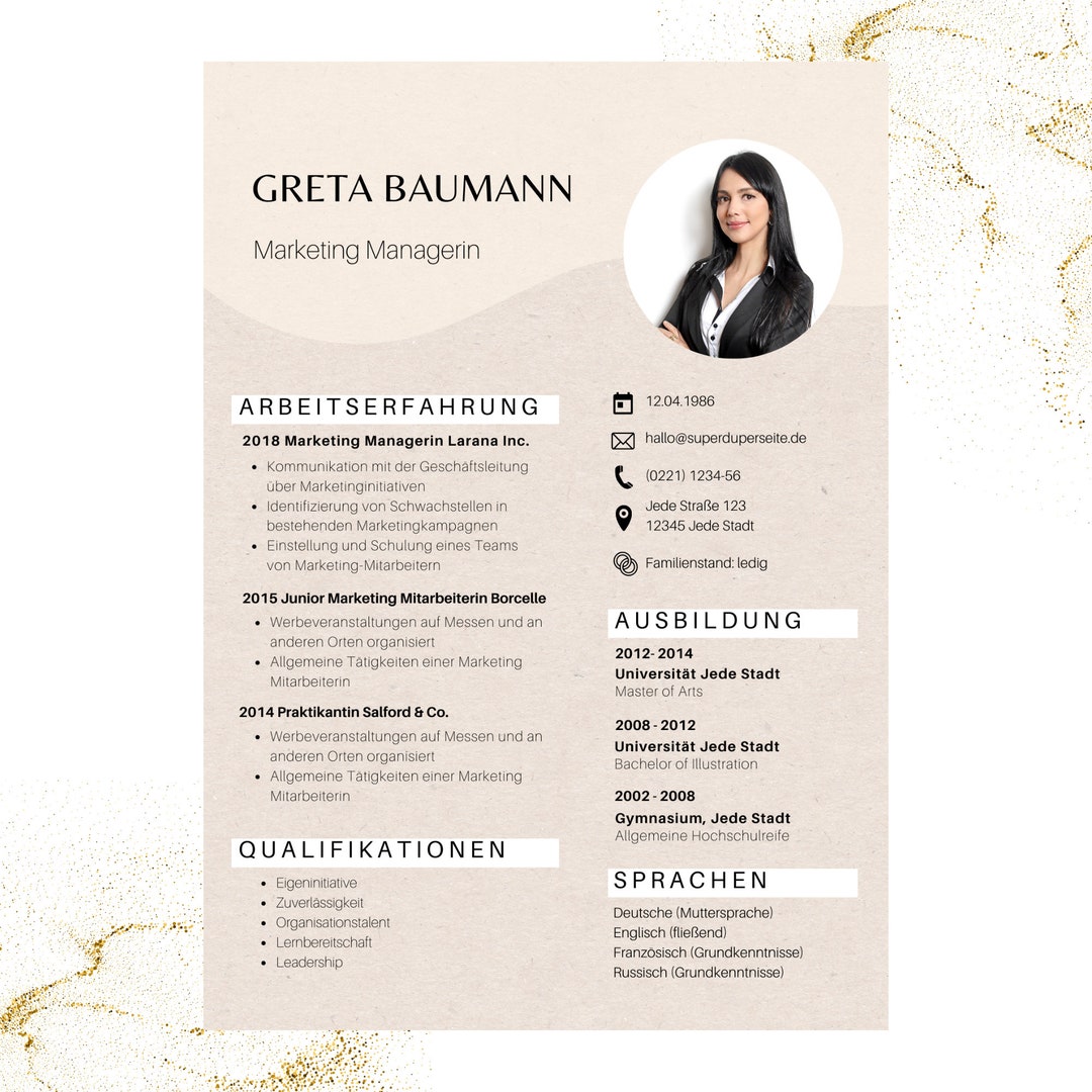 Resume Template With Photo, Professional Resume Template for Word ...