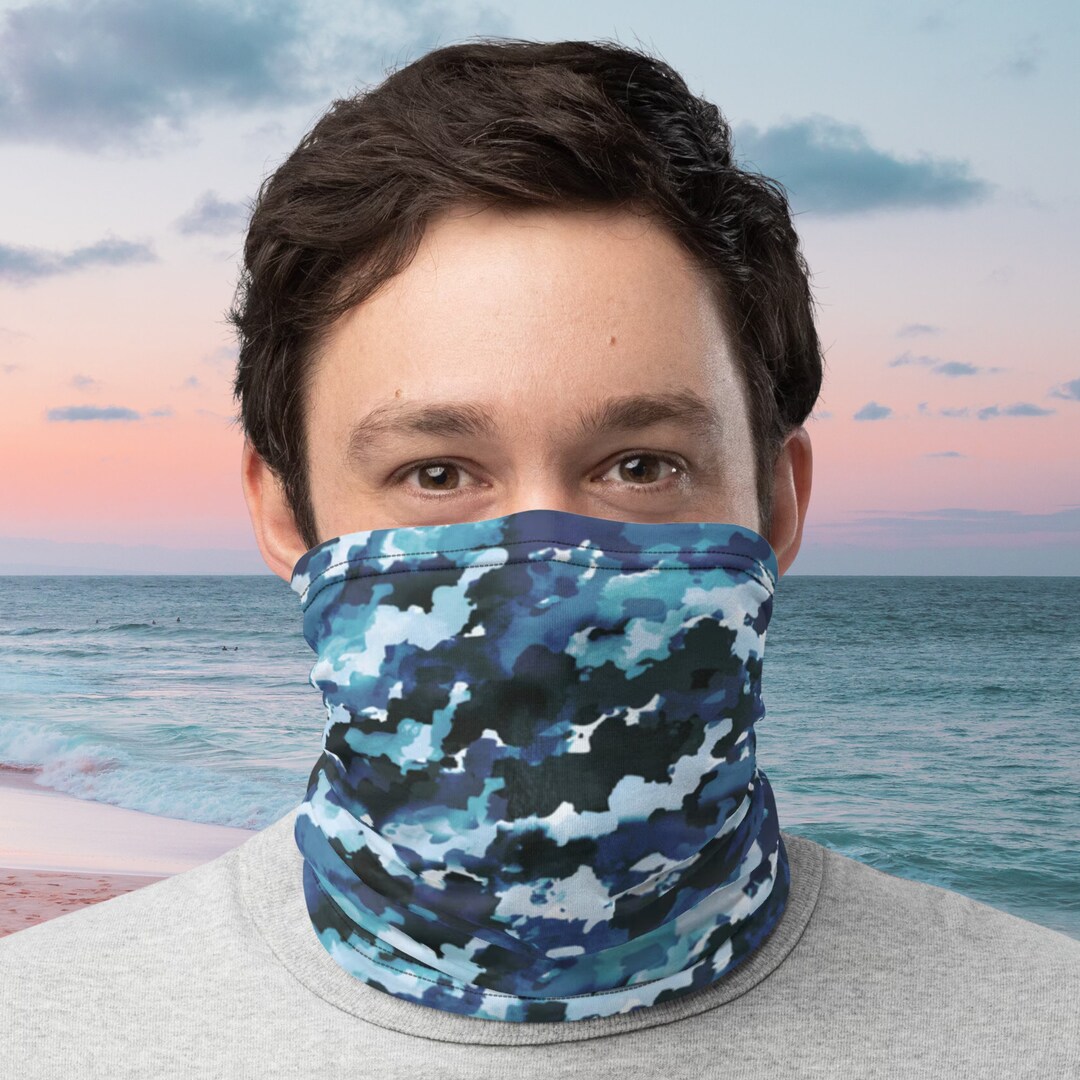 Blue Ocean Neck Gaiter, Fishing Neck Gaiter, Neck-gaiter, Neck Gaiter ...