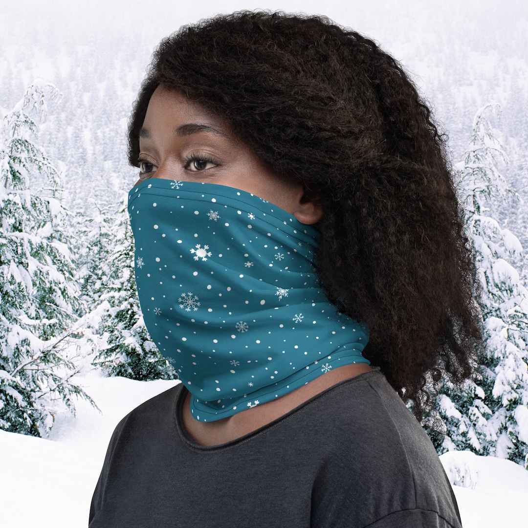 Snow Flakes Neck Gaiter, Cycling Buff, Cycling Bandana, Womens Neck ...