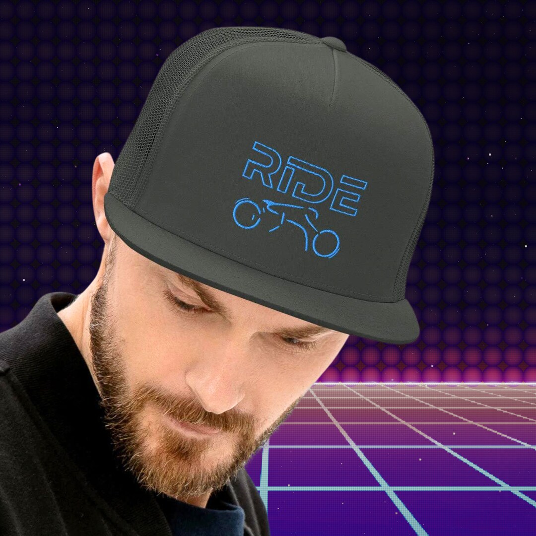 Retro Ride Hat, Tron Hat, Tron Bike Hat, 80's Bike Hat, 80's Cycling ...