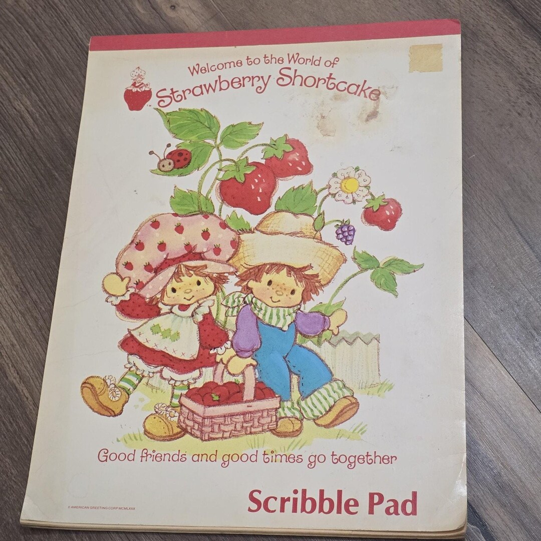 80s Vintage Strawberry Shortcake Scribble Pad Notebook Coloring Book ...