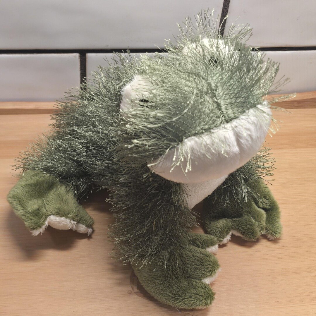 Ganz Webkinz Frog Plush Fuzzy Long Hair Green Stuffed Animal HM001 No ...