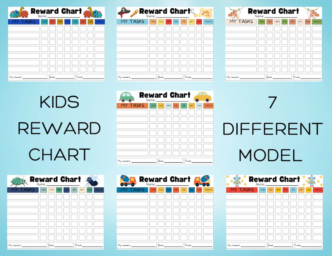 Printable Kids Reward Chart | Kids Behavior Chart | Kids Routine Chart ...