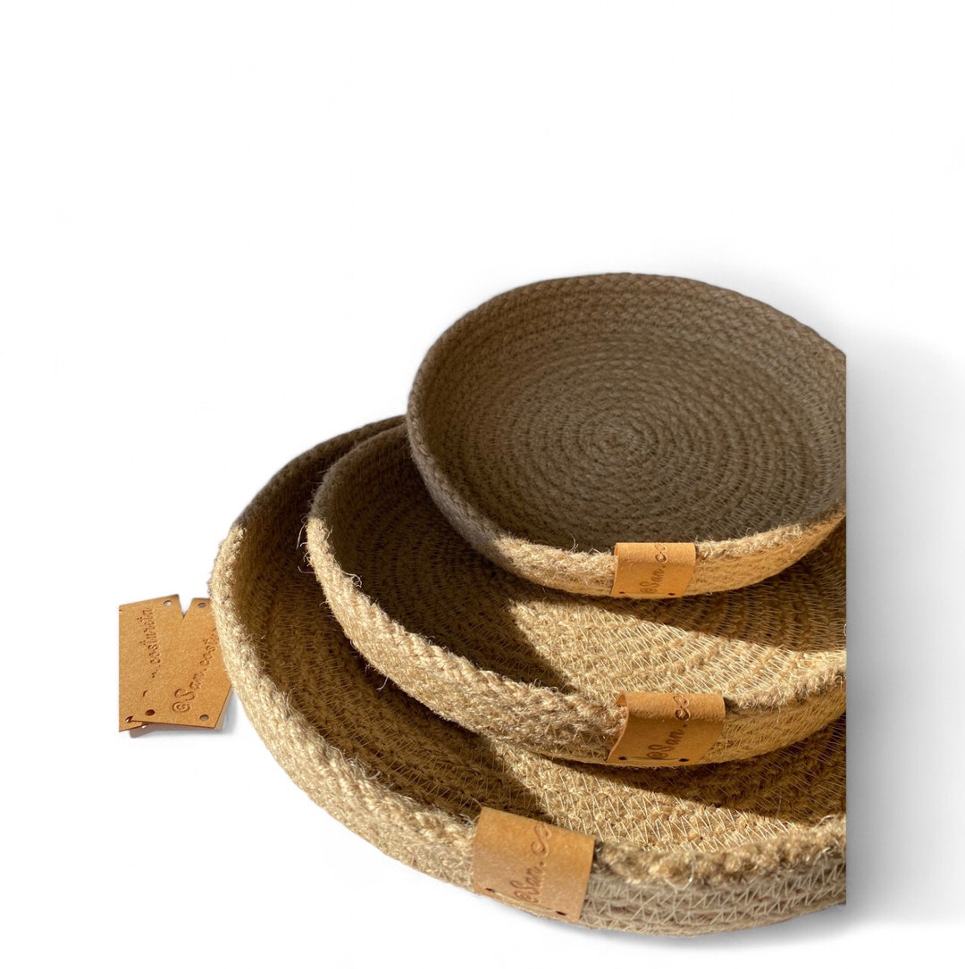 Decorative Trays Made of Handcrafted Jute Ecological and Durable - Etsy