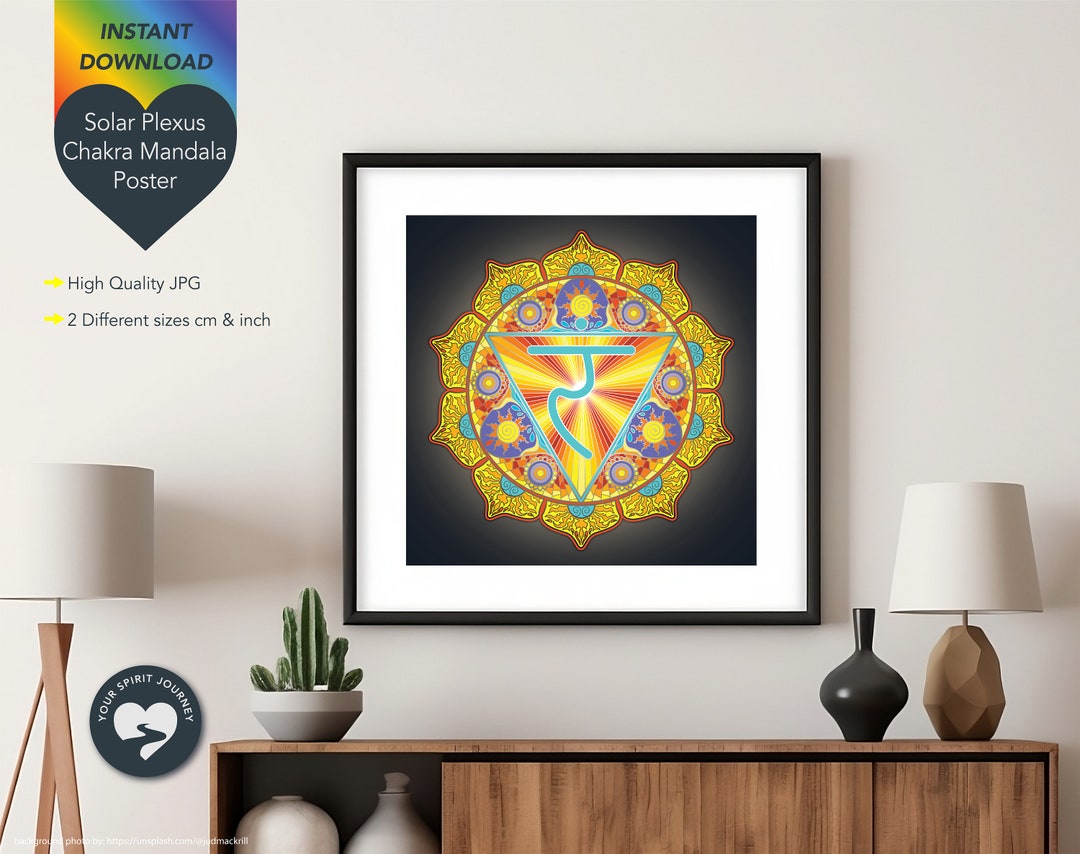 Solar Plexus Chakra Mandala Poster | Instant Download, Wall Art - Etsy