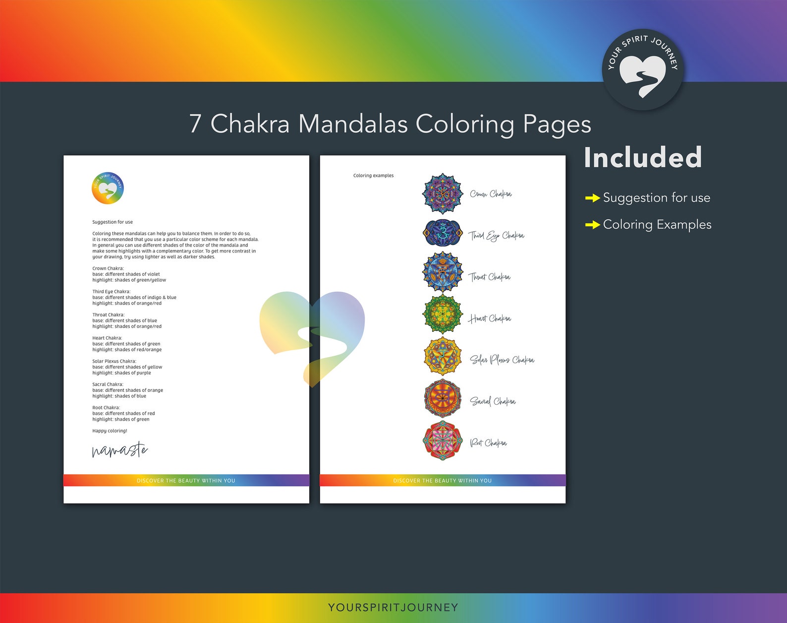 7 Chakra Mandalas Coloring Pages | Instant Download - Etsy