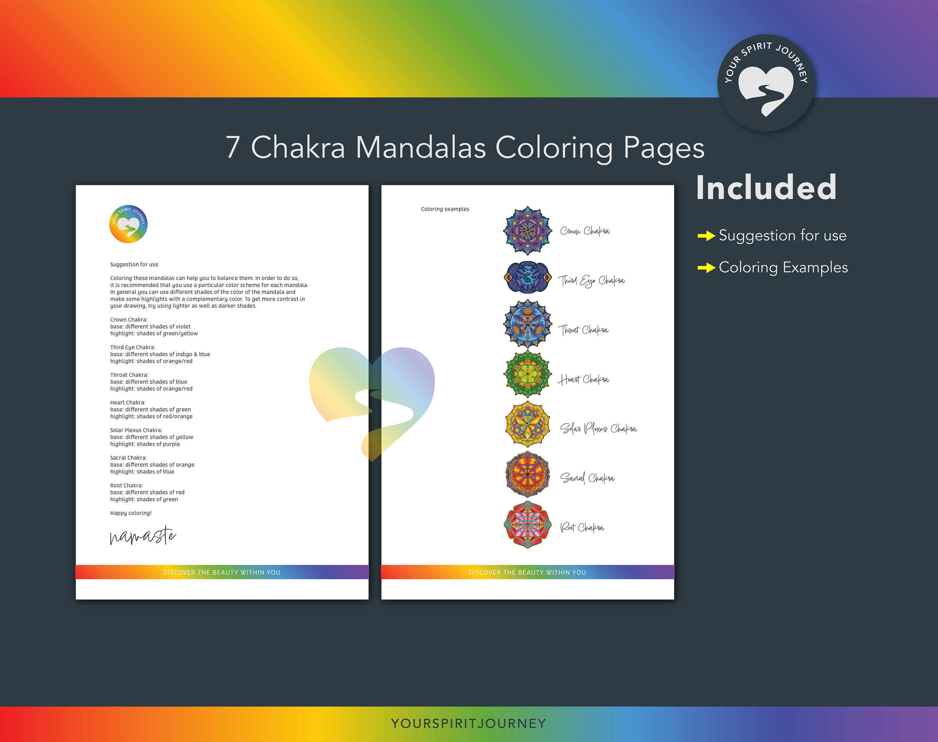 7 Chakra Mandalas Coloring Pages | Instant Download - Etsy