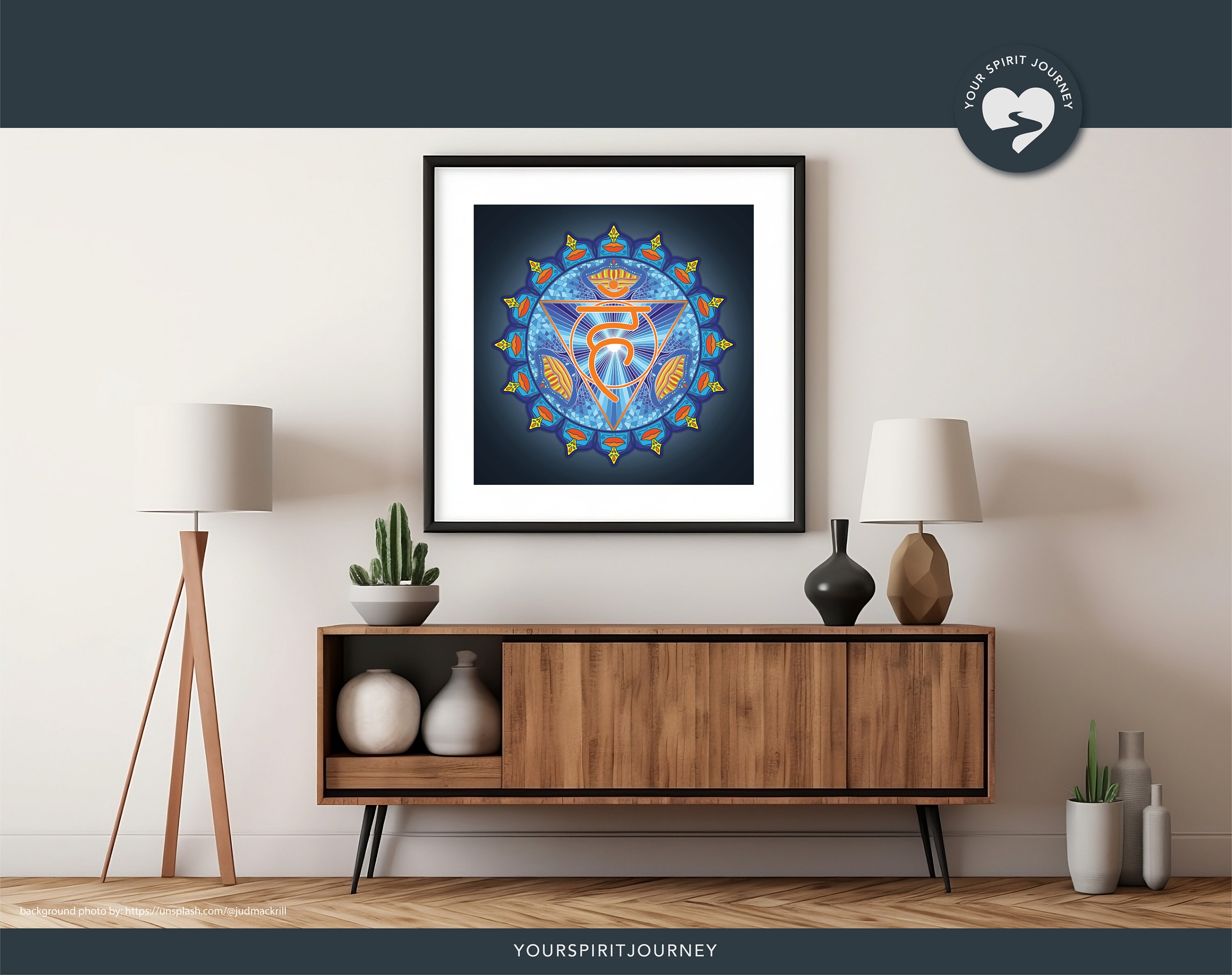 Throat Chakra Mandala Poster | Instant Download, Wall Art - Etsy