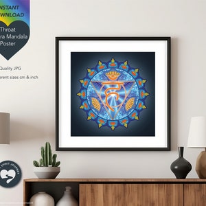 Throat Chakra Mandala Poster | Instant Download, Wall Art - Etsy
