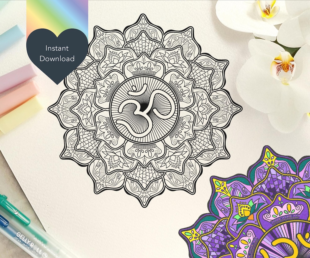 7 Chakra Mandalas Printable – Spiritual Coloring Pages PDF – Energy ...
