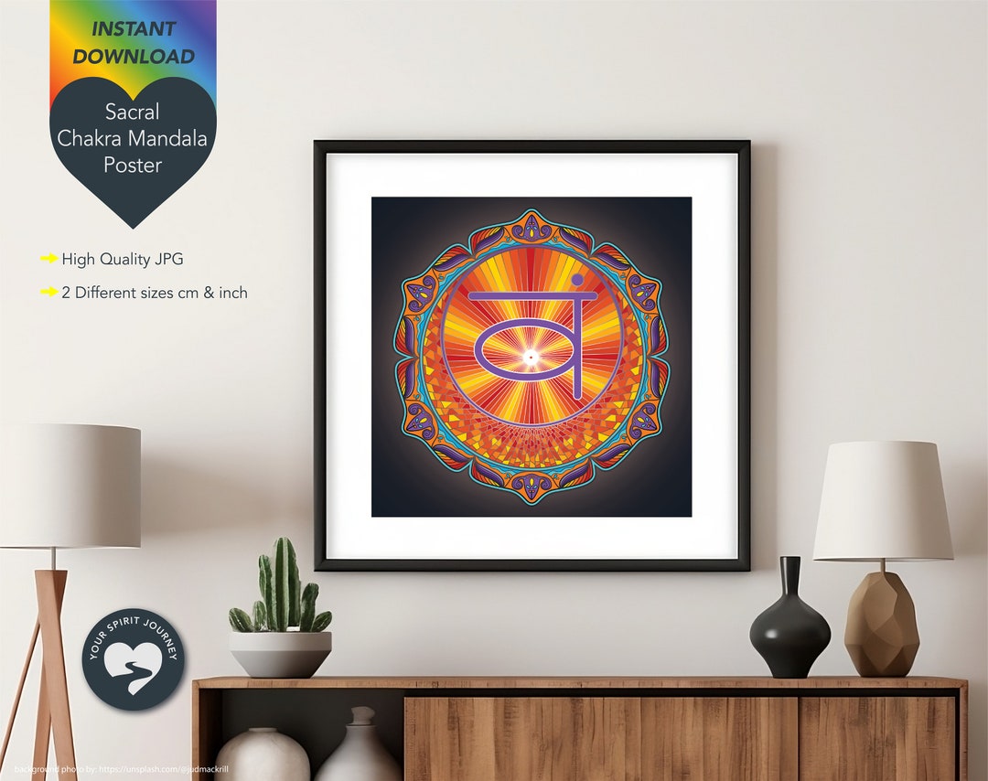 Sacral Chakra Mandala Poster | Instant Download, Wall Art - Etsy