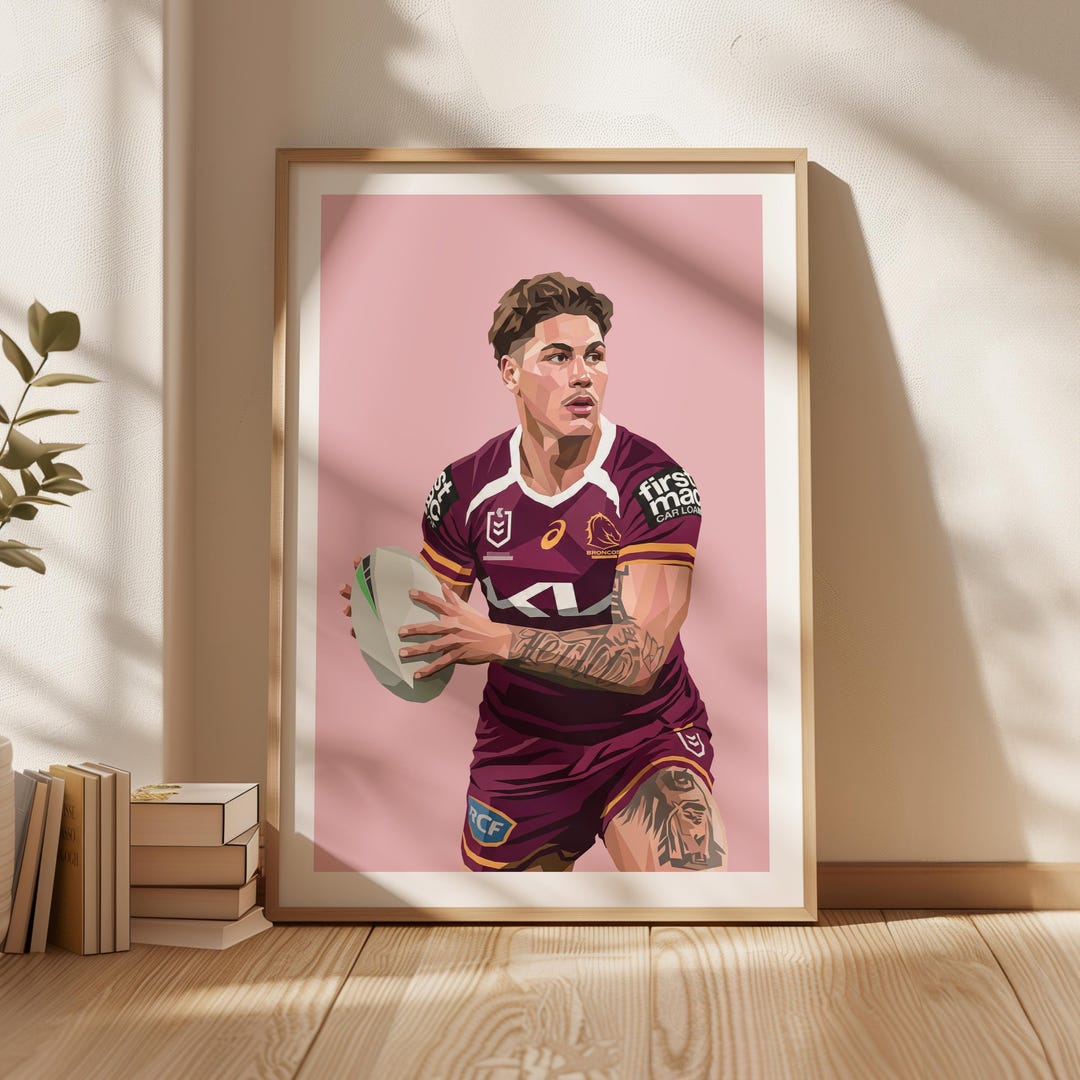 Reece Walsh Poster, Broncos Poster, Gift Poster, NRL Poster, Brisbane ...