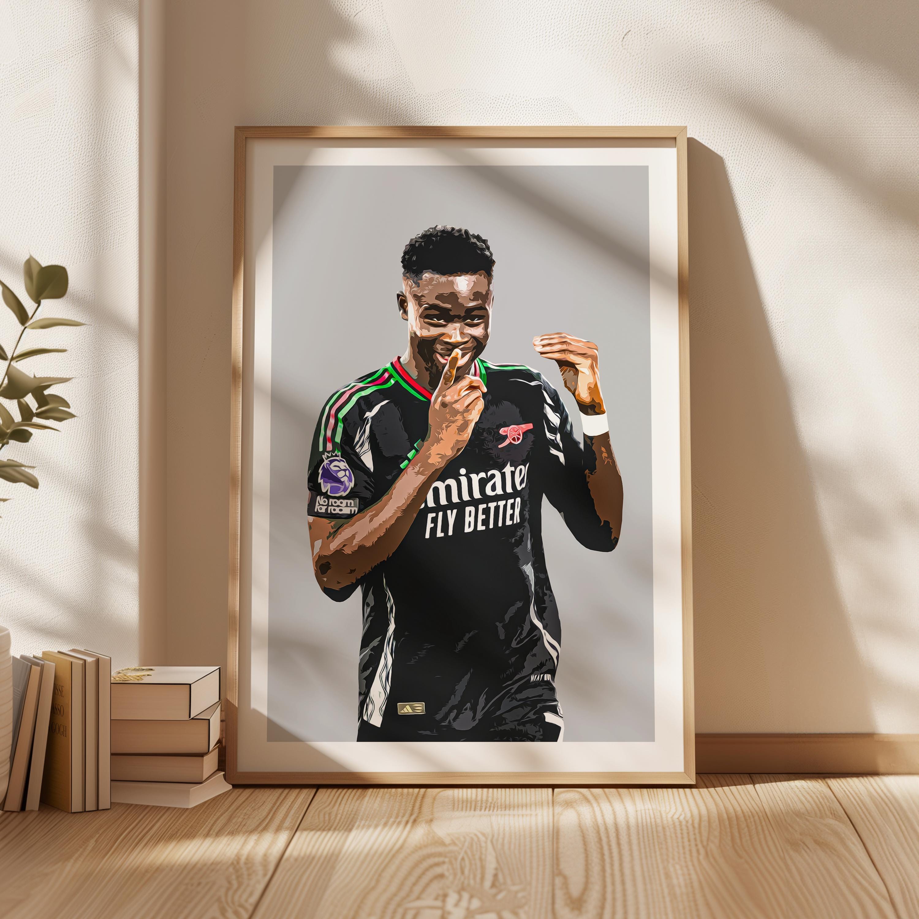 Bukayo Saka Poster, Saka Gift Poster, Arsenal Poster, Saka Fan Art ...