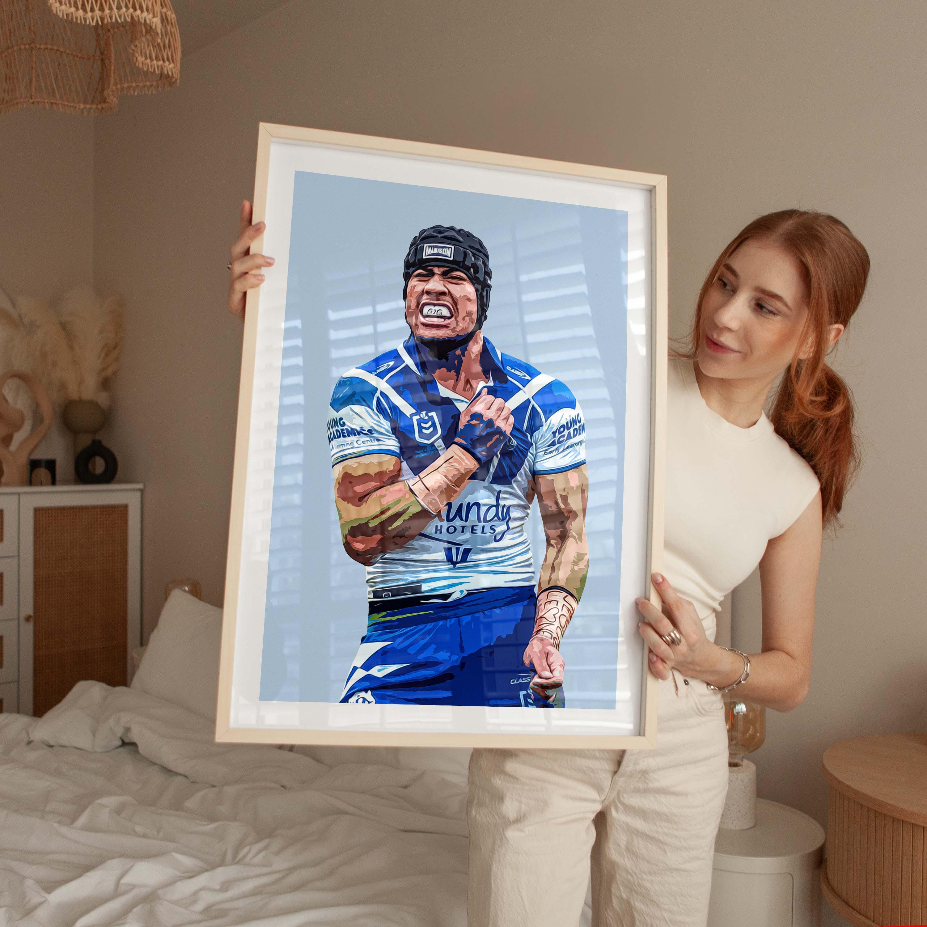 Stephen Crichton Poster, Bulldogs Poster, Gift Poster, NRL Poster ...