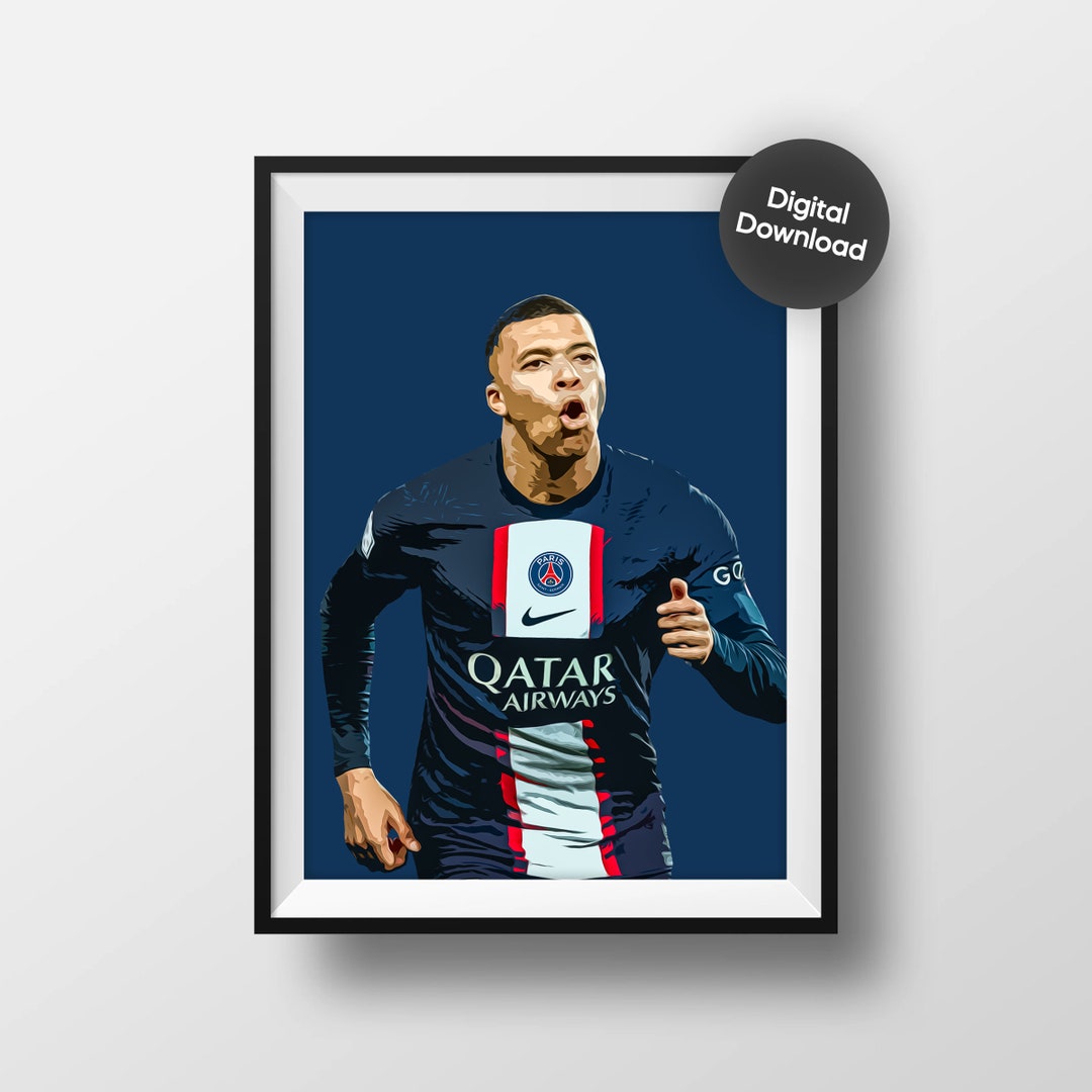 Kylian Mbappe Paris Saint-germain PSG France Football Print Wall Art ...
