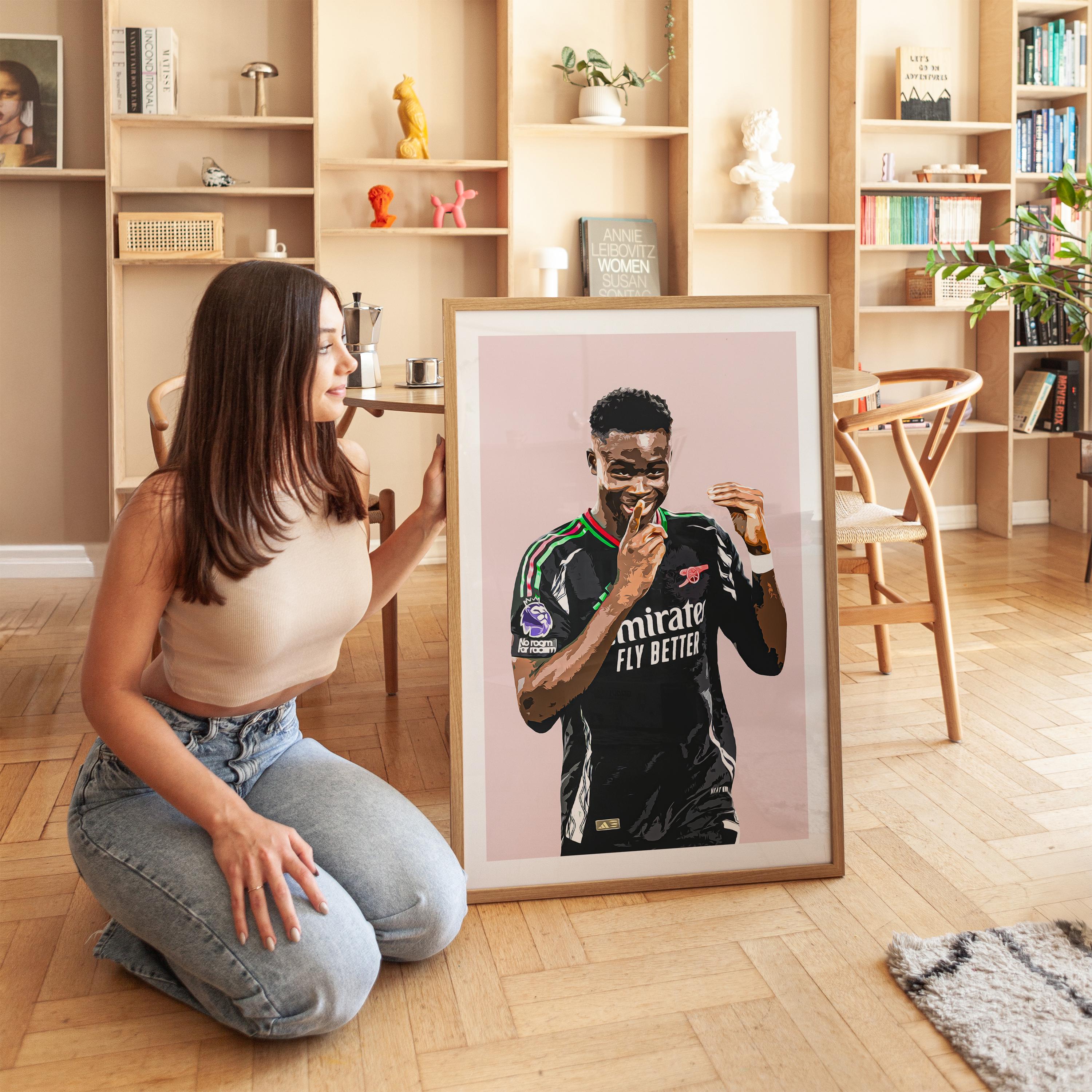Bukayo Saka Poster, Saka Gift Poster, Arsenal Poster, Saka Fan Art ...