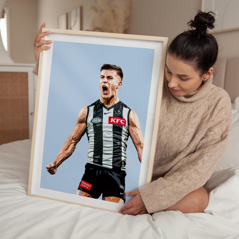 Nick Daicos Poster, Collingwood Poster, Gift Poster, AFL Poster ...