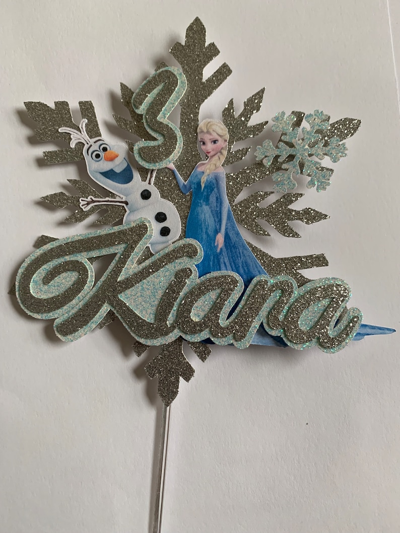 Frozen Cake Topper Personalised Elsa Snowflake Frozen - Etsy