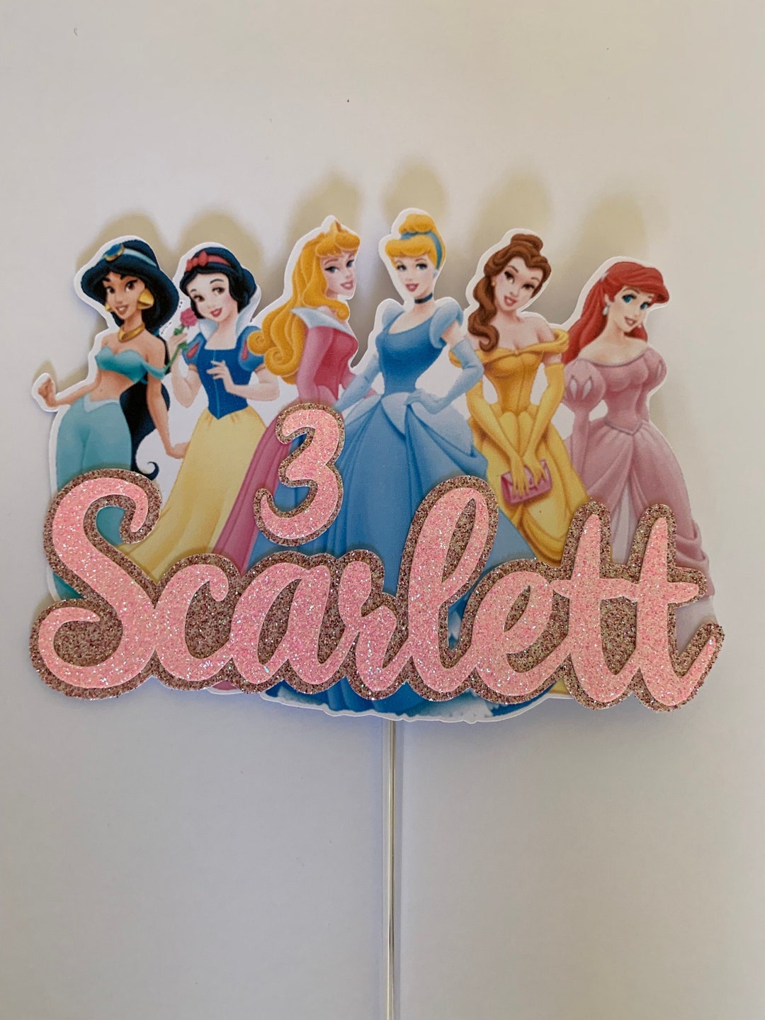 Princesses Birthday Cake Topper Personalised Birthday Cake Topper ...