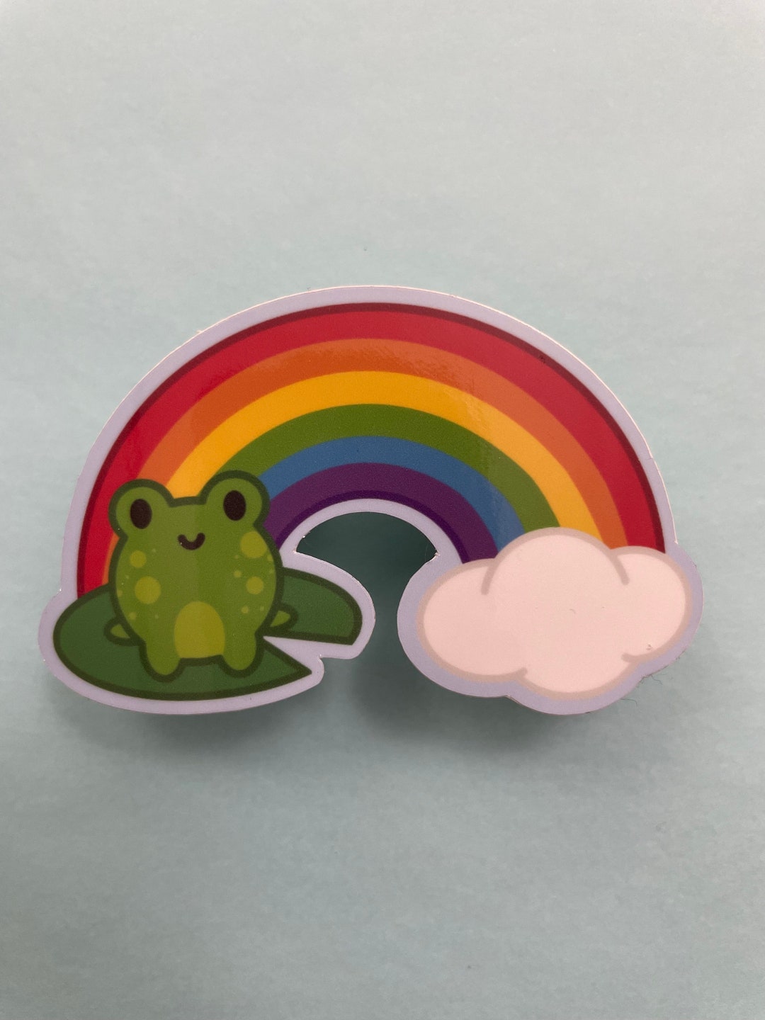 Rainbow Frog Sticker - Etsy