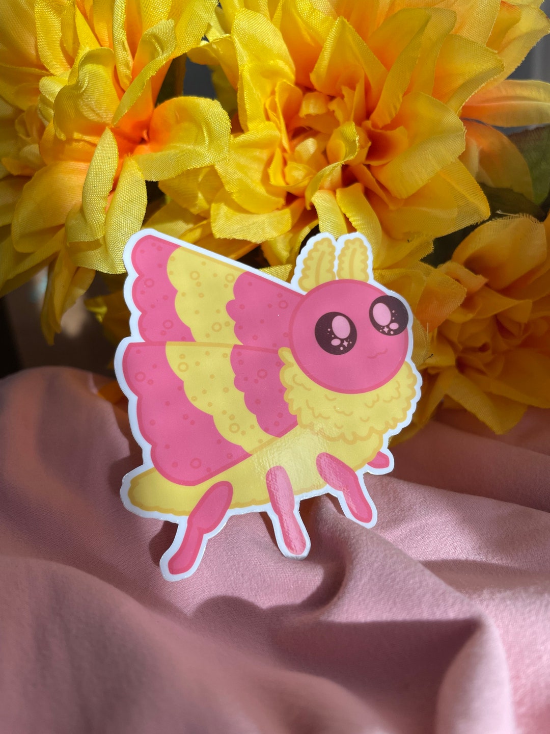 Rosy Maple Moth Sticker - Etsy