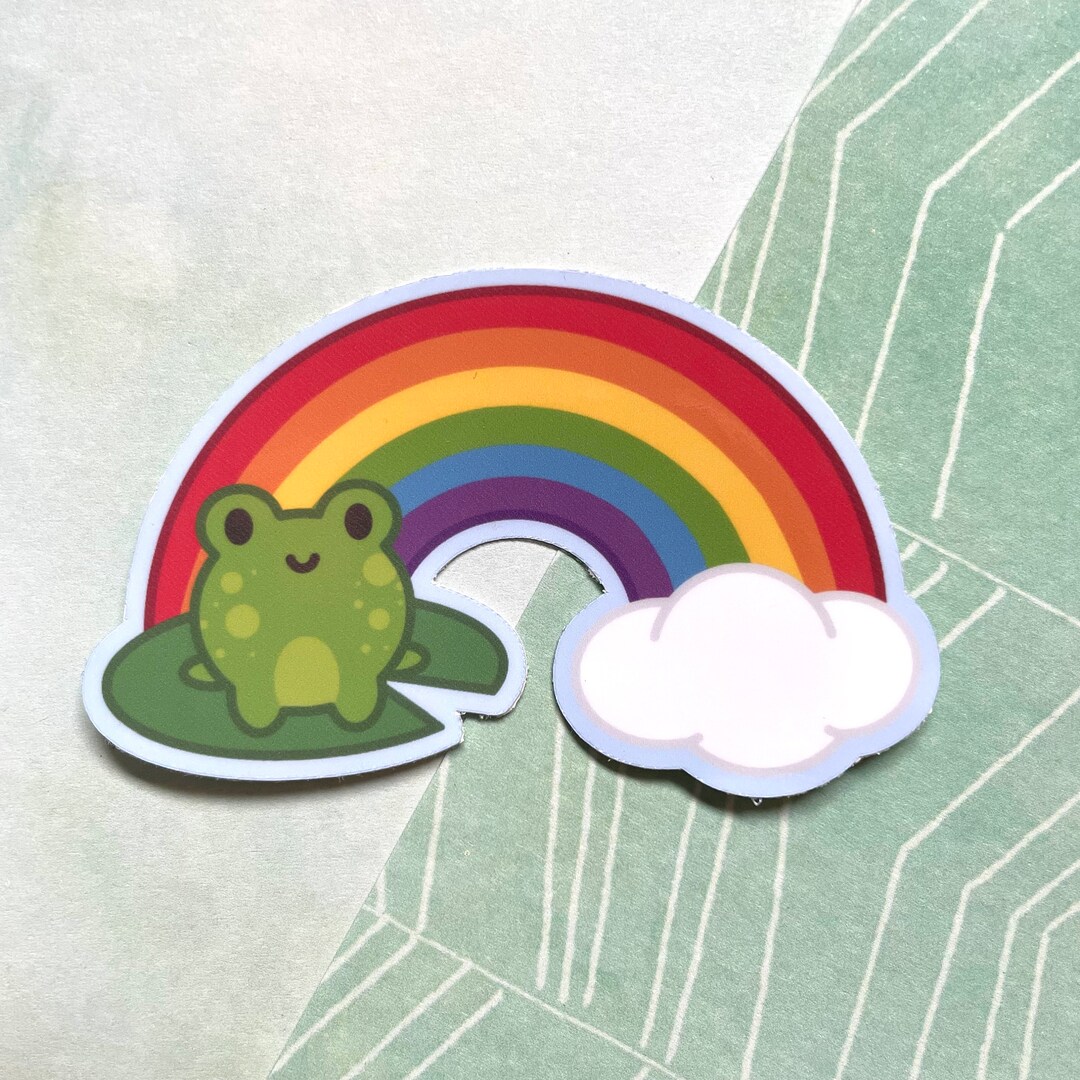 Rainbow Frog Sticker - Etsy