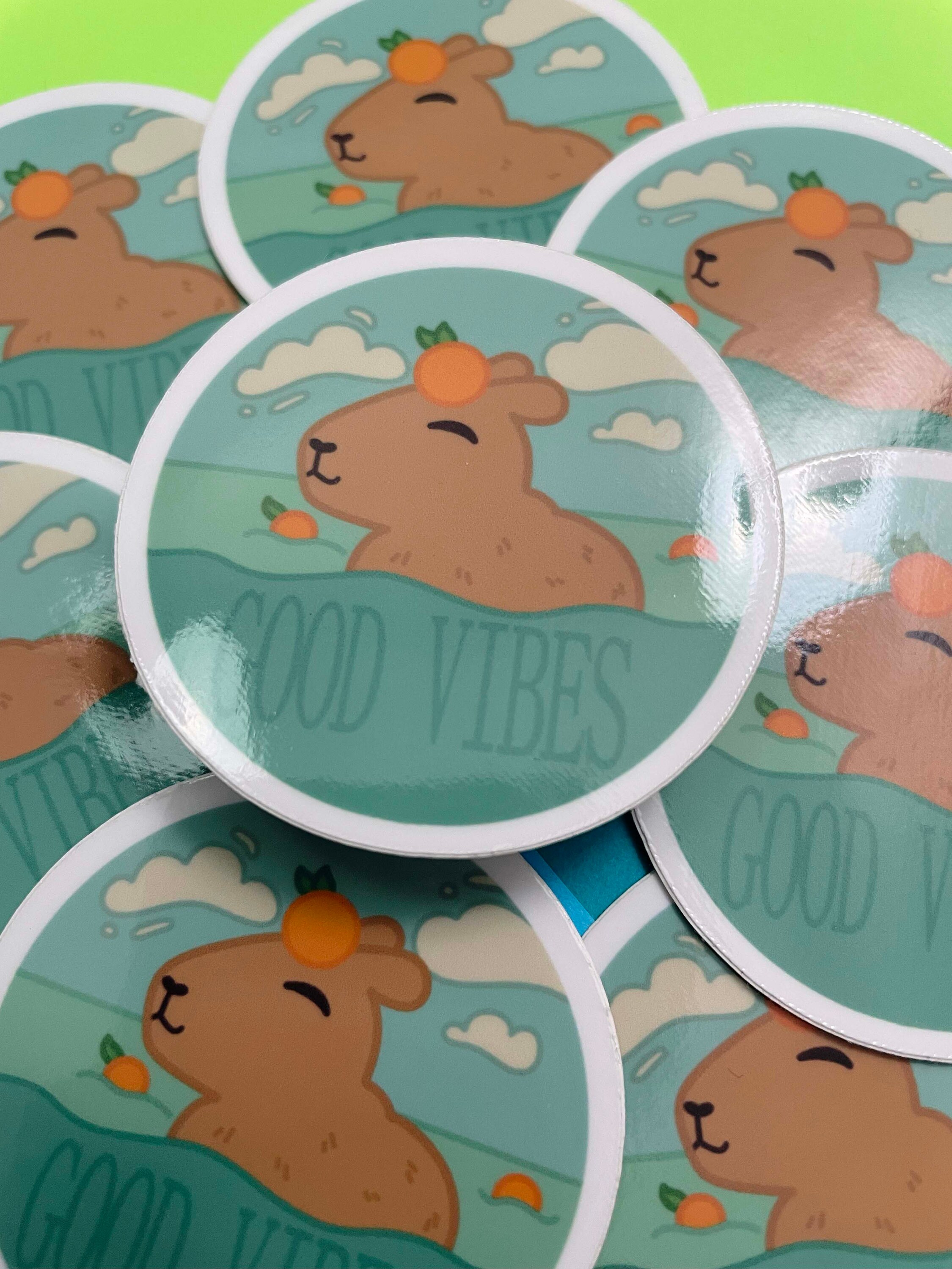 Good Vibes Capybara Sticker - Etsy