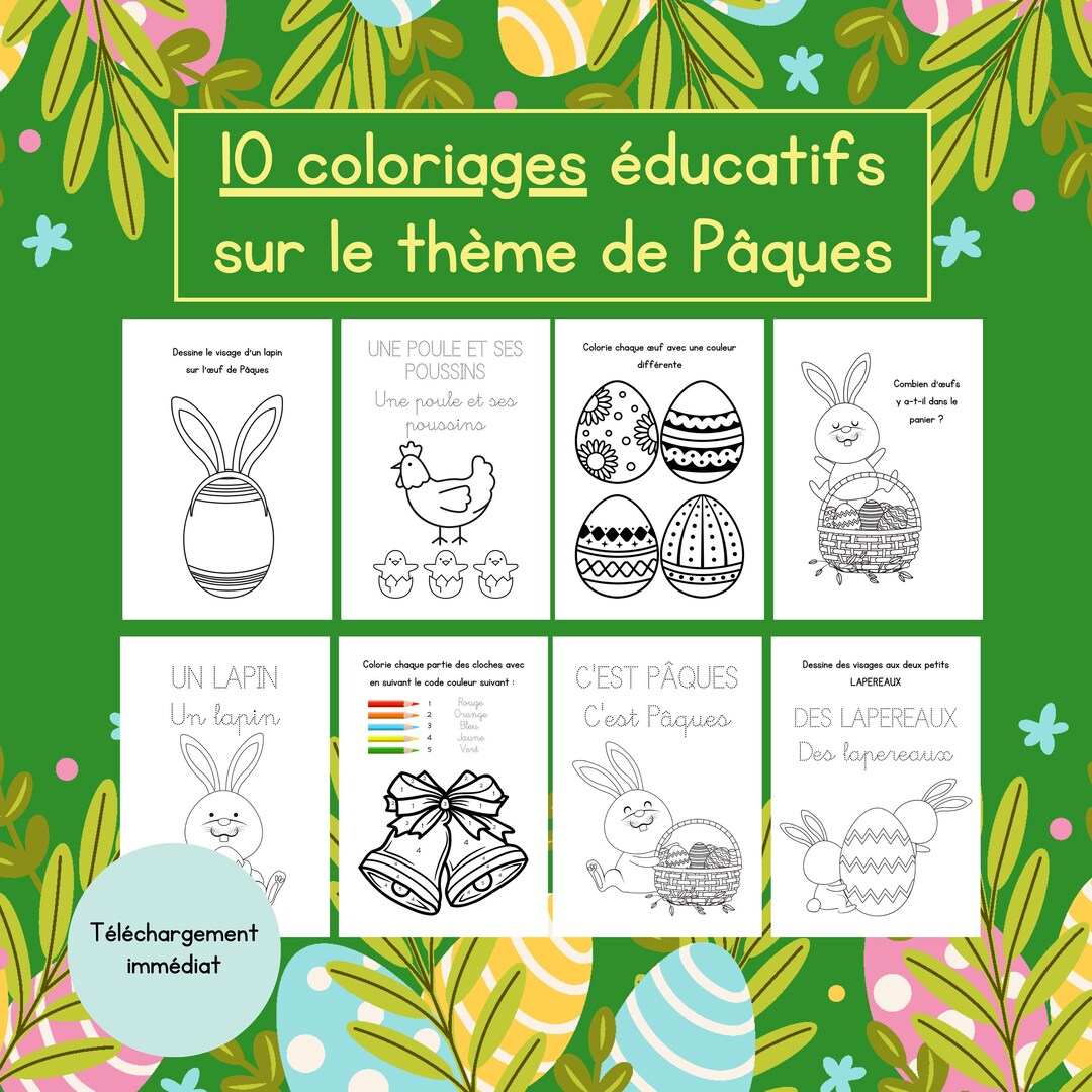 Easter Themed Educational Coloring Page 10 Pages PDF Download Easter ...