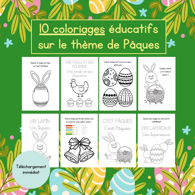 Easter Themed Educational Coloring Page 10 Pages PDF Download Easter ...