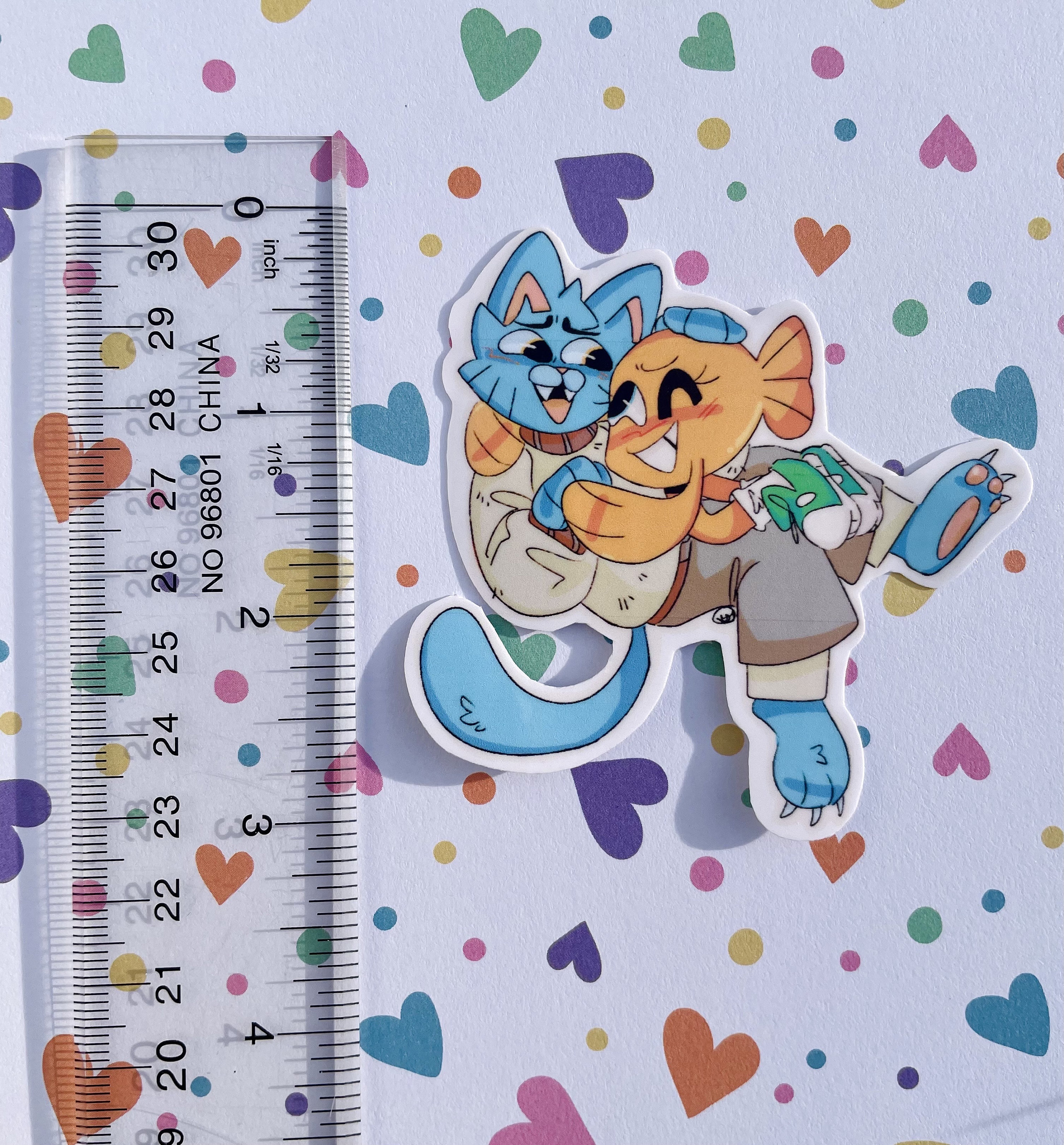Gumball and Darwin Hugging Sticker - Etsy