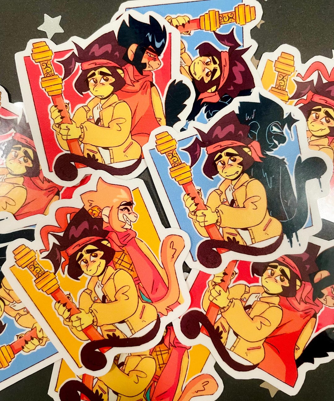Monkie Kid -- MK With Sun Wukong, Ink Demon and Macaque Sticker - Etsy