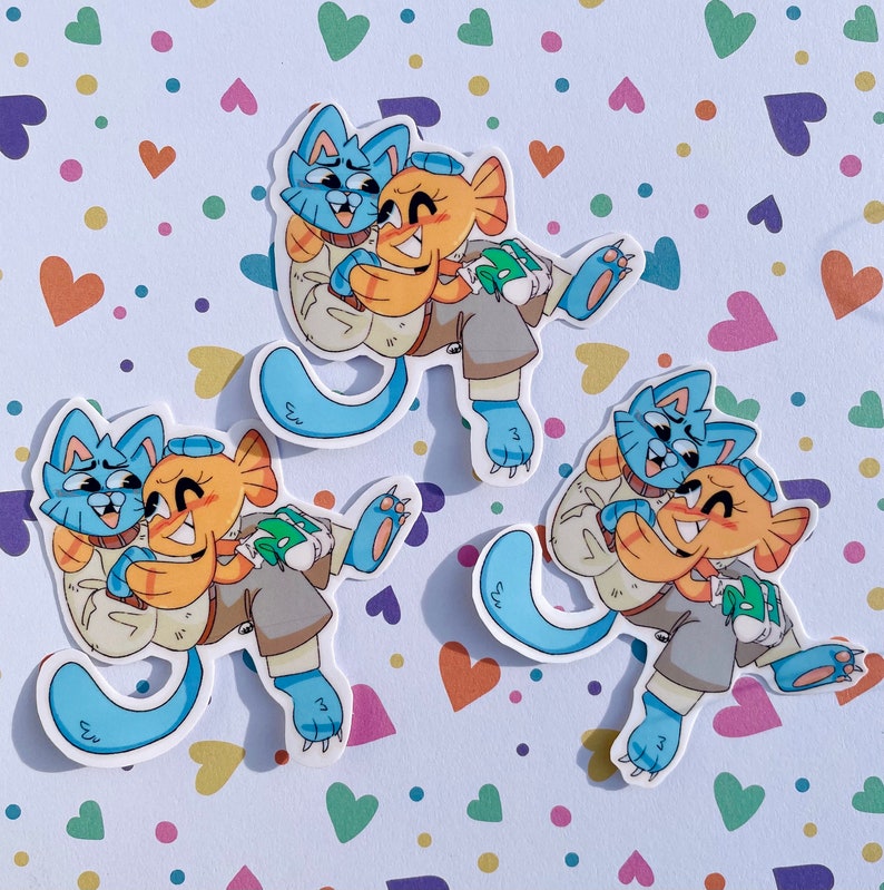 Gumball and Darwin Hugging Sticker - Etsy
