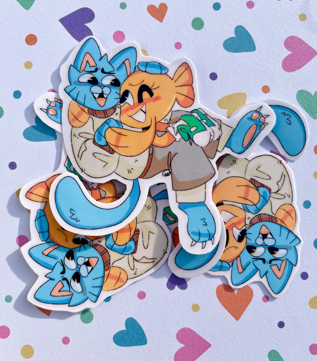 Gumball And Darwin Hugging Sticker Etsy