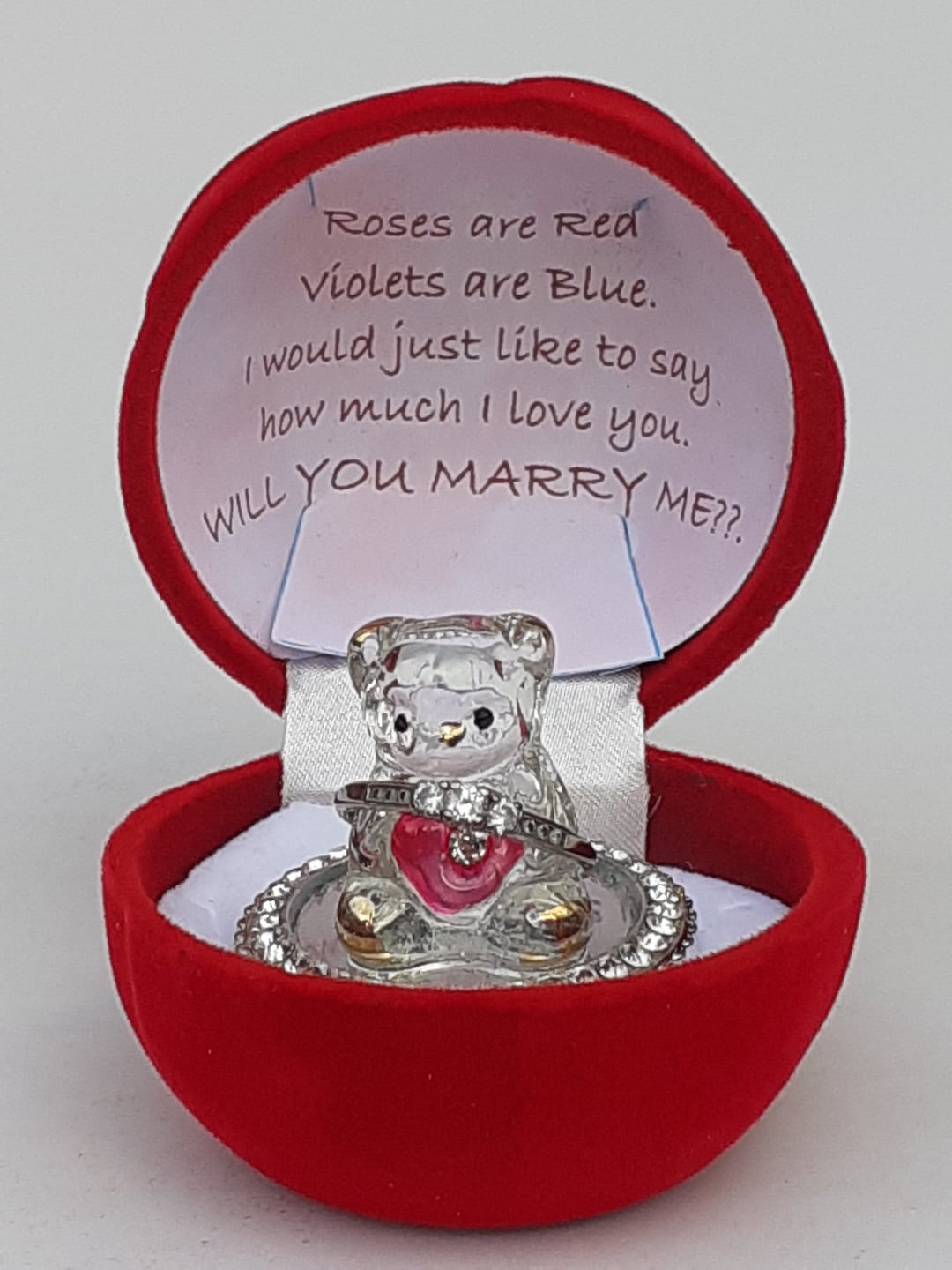 Will You Marry Me. Surprise Proposal, Red Rose Gift Box With Love Verse ...