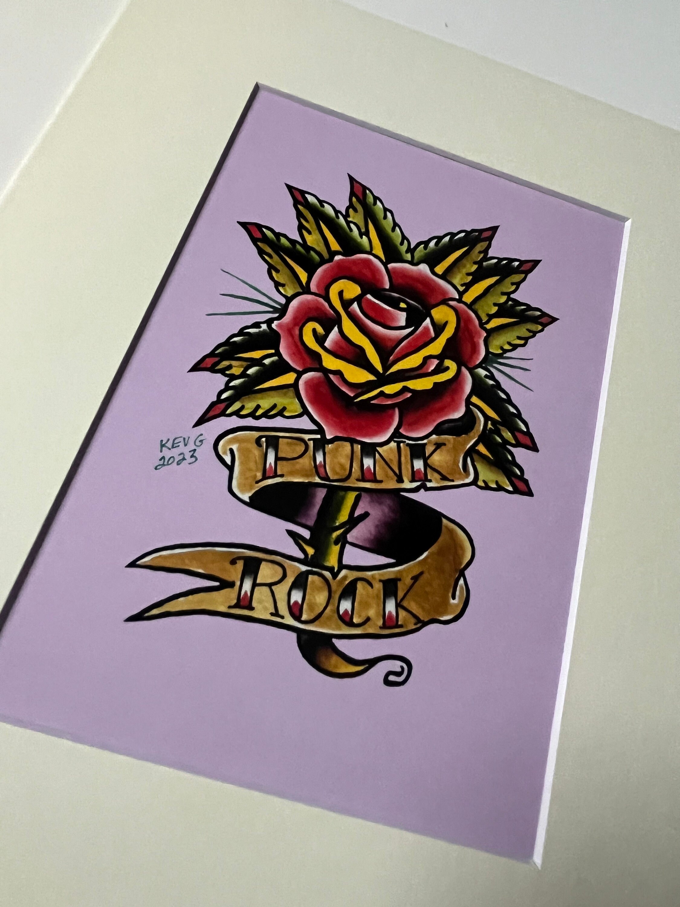 Punk Rock Traditional Tattoo Flash Art Print - Etsy