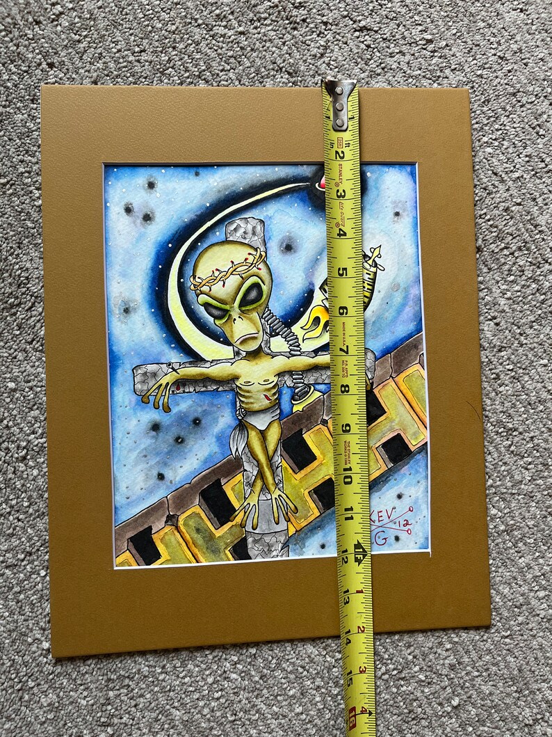 Original Watercolor Sci Fi Alien Painting ~~~~ ORIGINAL ~ ( NOT A PRINT ...
