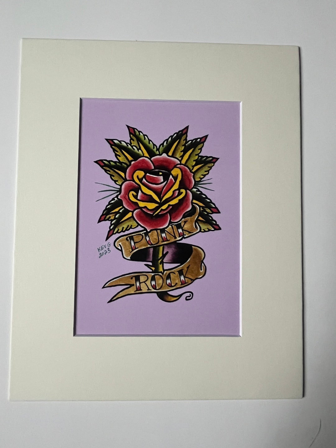 Punk Rock Traditional Tattoo Flash Art Print - Etsy