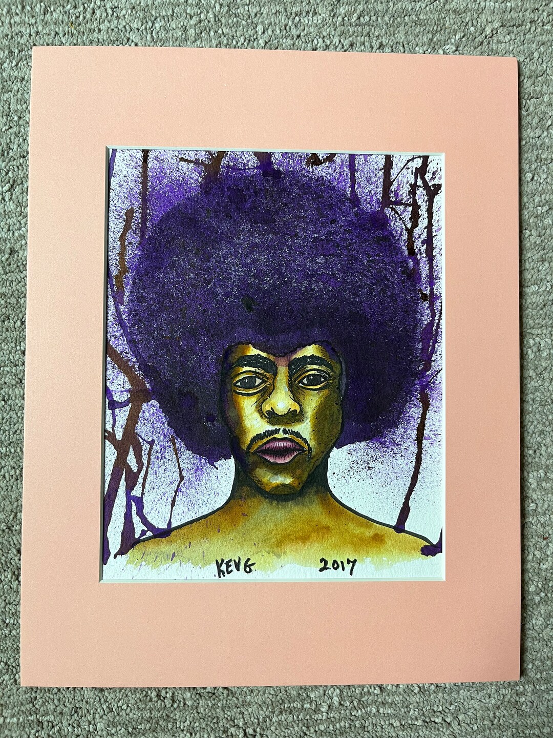 Original Watercolor Afro Painting ~~~~ ORIGINAL ~ ( NOT A PRINT ) - Etsy