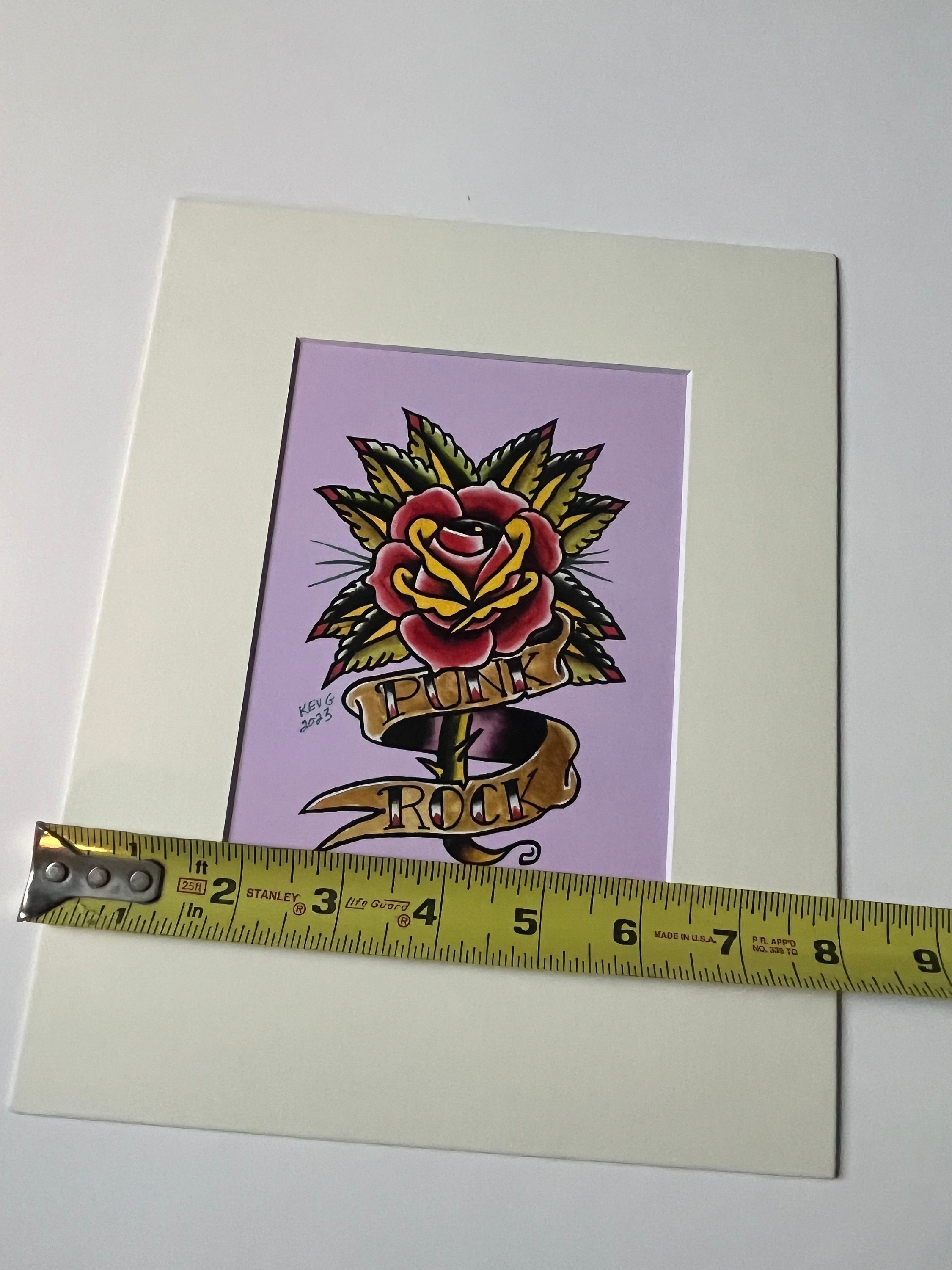 Punk Rock Traditional Tattoo Flash Art Print - Etsy