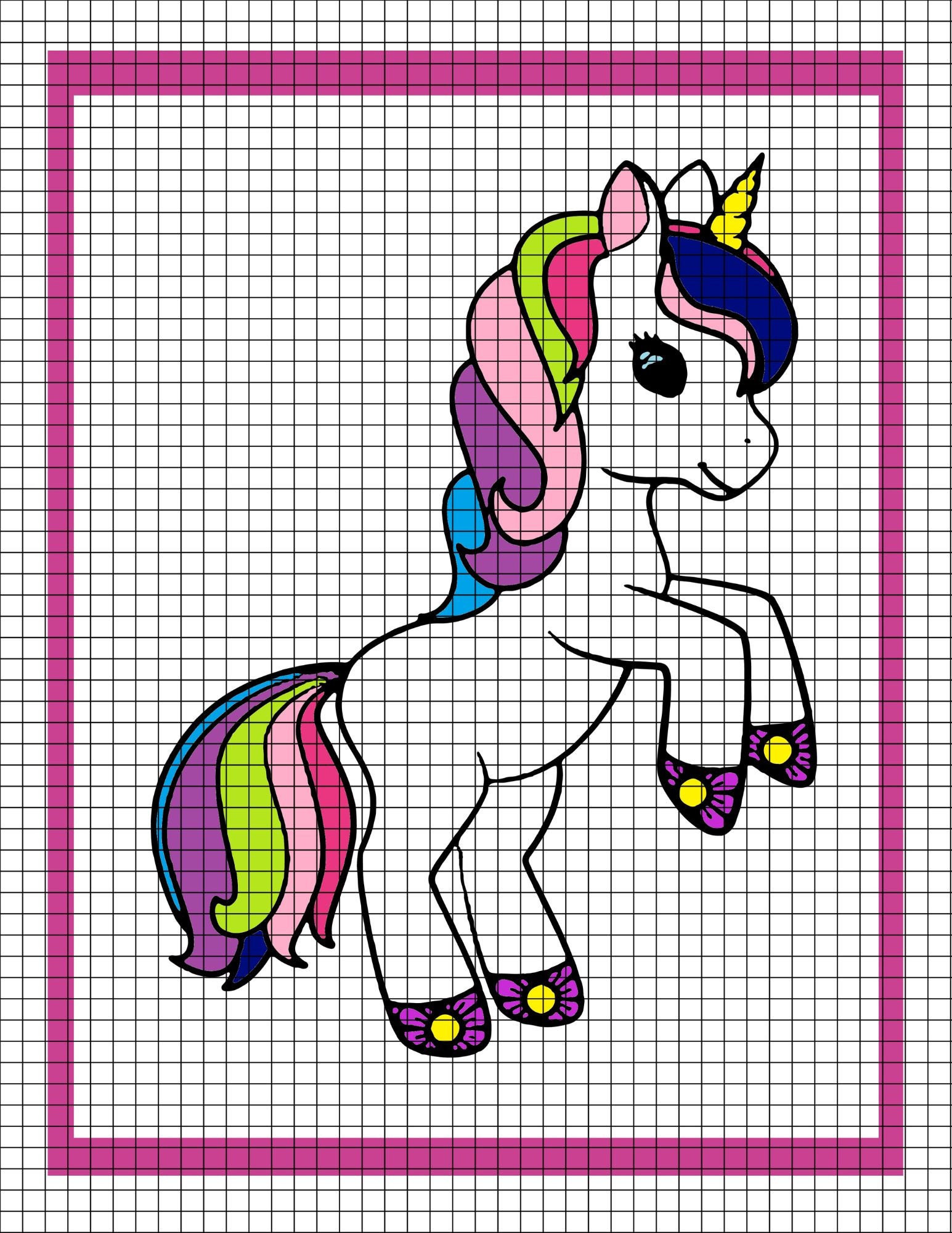 Unicorn C2C, Single Crochet Pattern, Graphgan - Etsy