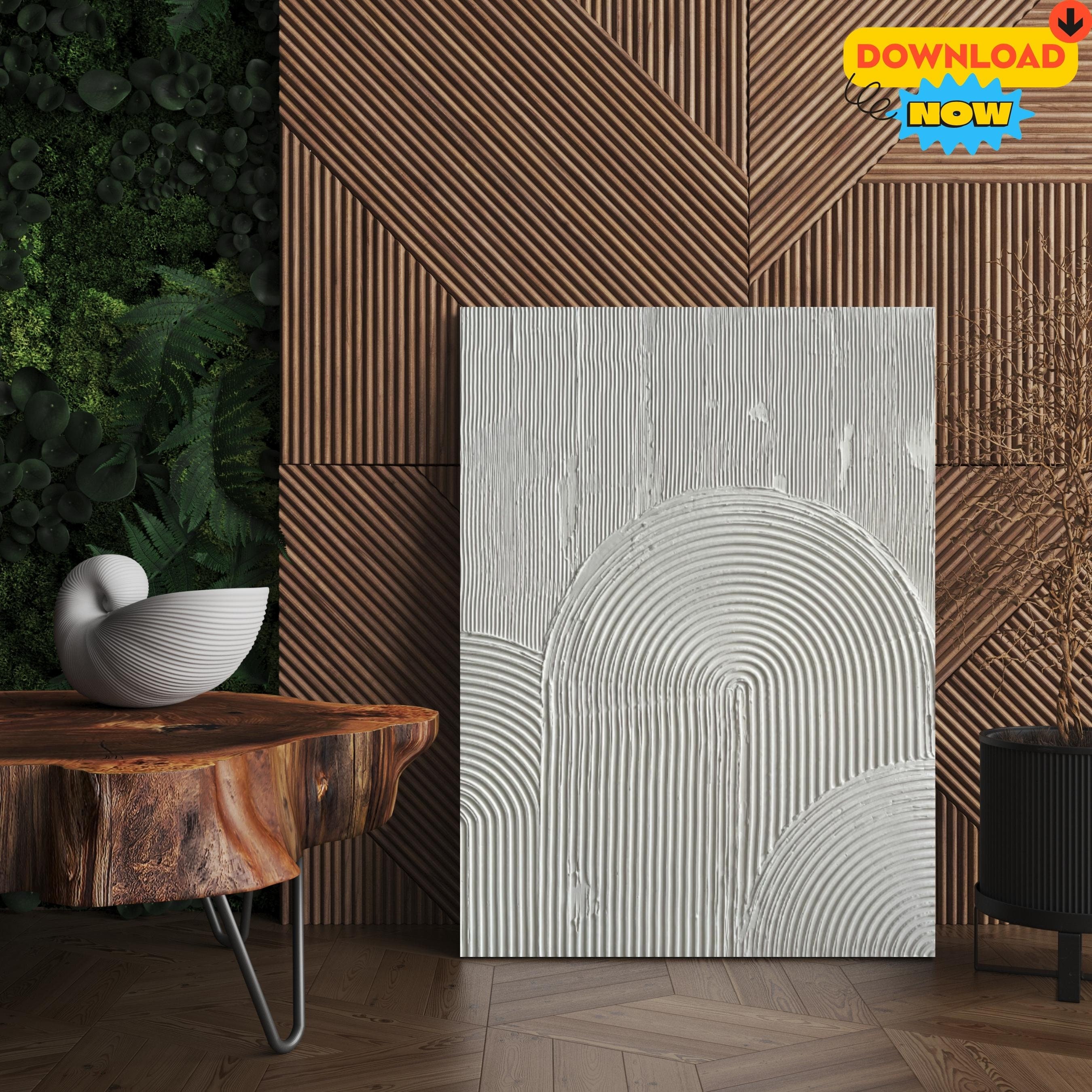 Plaster Wall Art | Printable Texture Imitating Wall Art | Mid Century ...