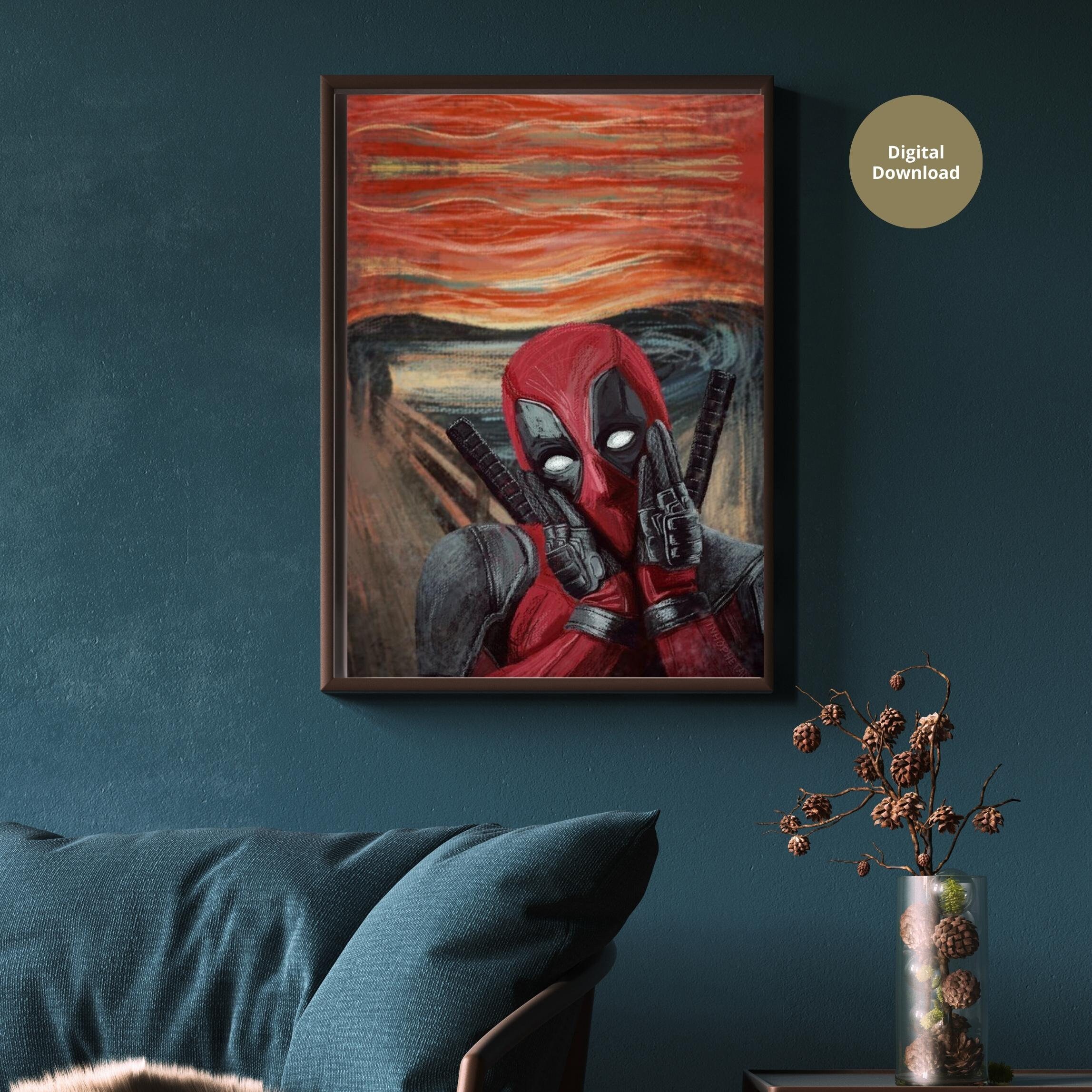 Deadpool the Scream Midjourney Ai Art Printable Poster Digital Art ...